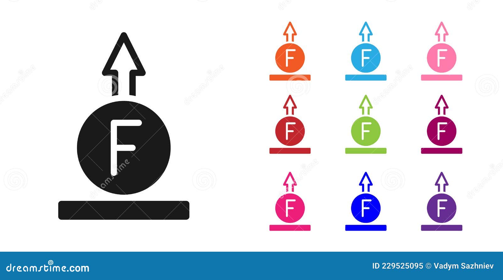 Black Force of Physic Formula Calculation Icon Isolated on White ...