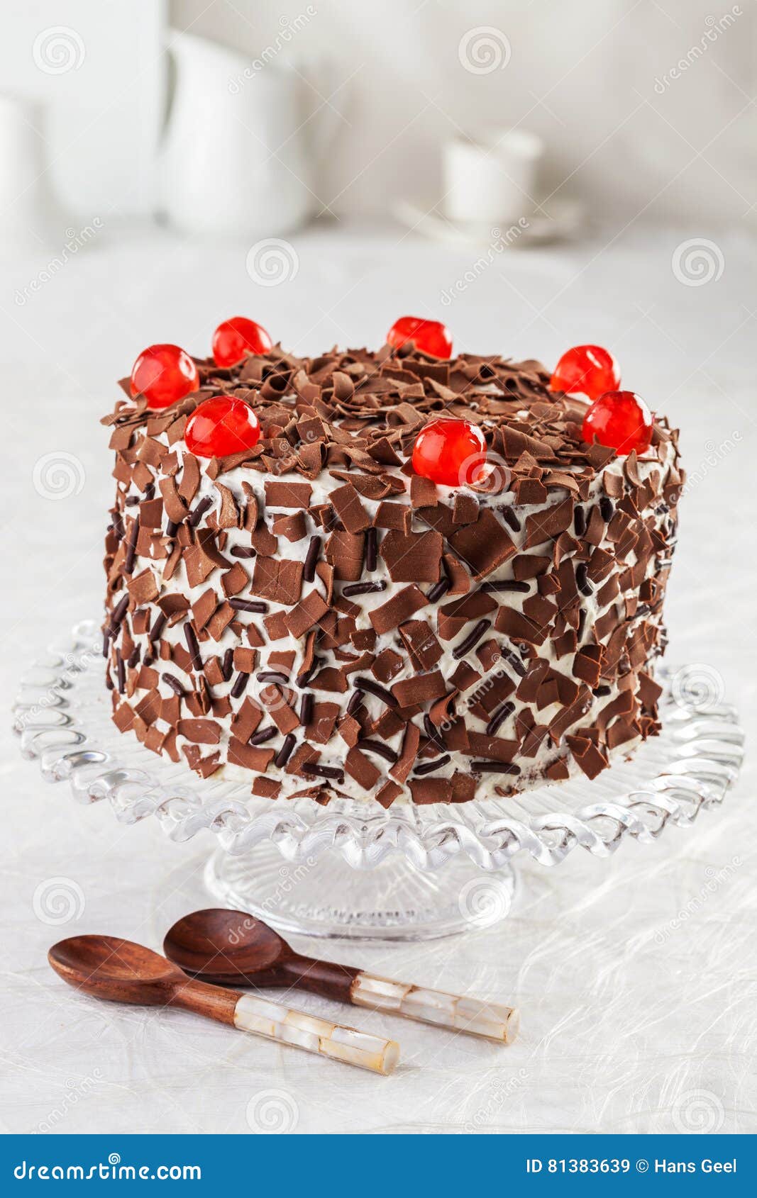 Black forest cake stock image. Image of party, gateaux - 81383639
