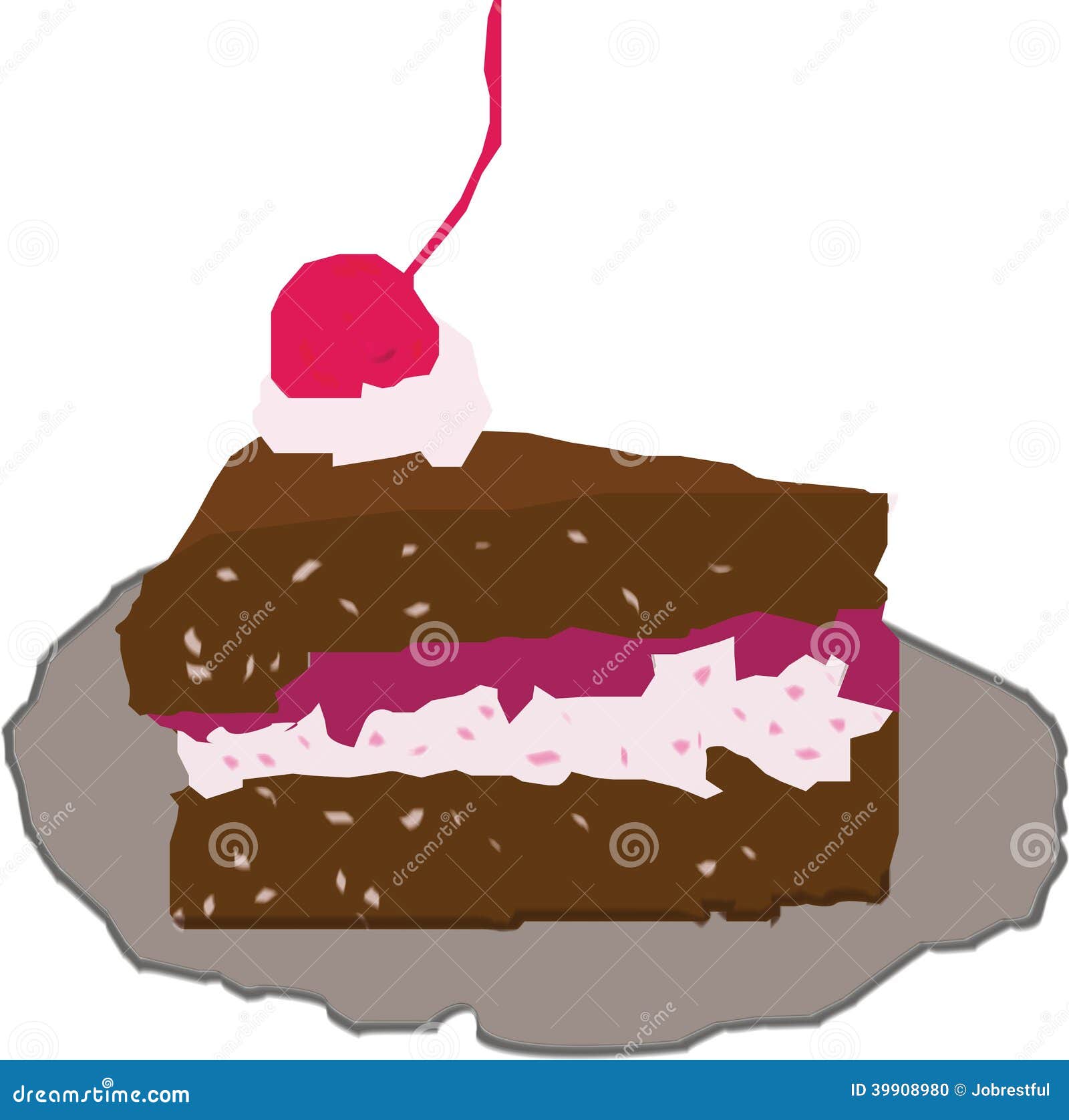 Black forest cake stock vector. Illustration of afternoon - 39908980