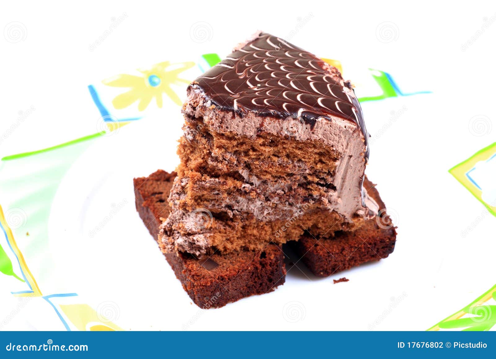 Black forest cake slice stock photo. Image of white, colored - 17676802
