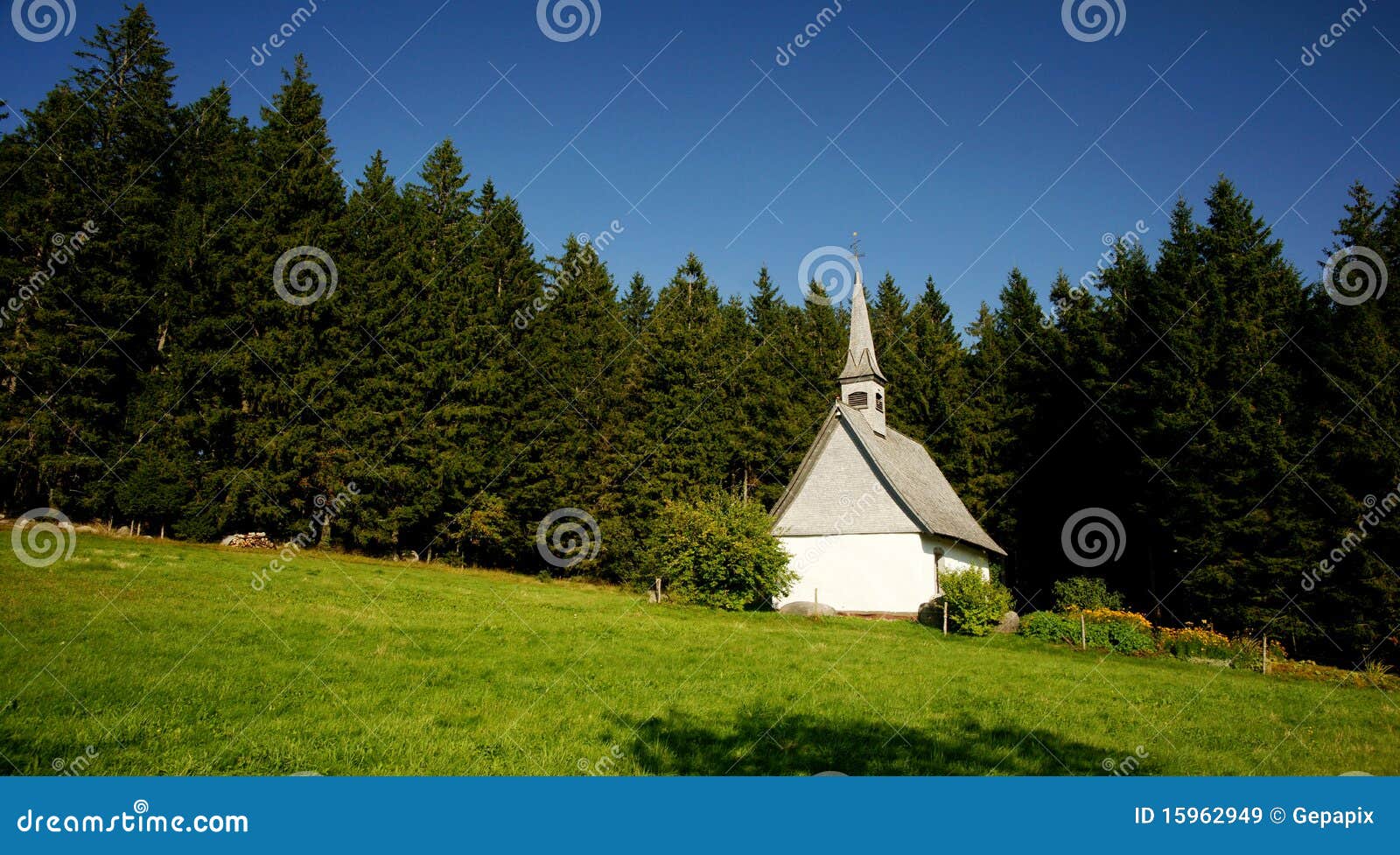 Black Forest Chapel stock image. Image of chapel, field - 15962949