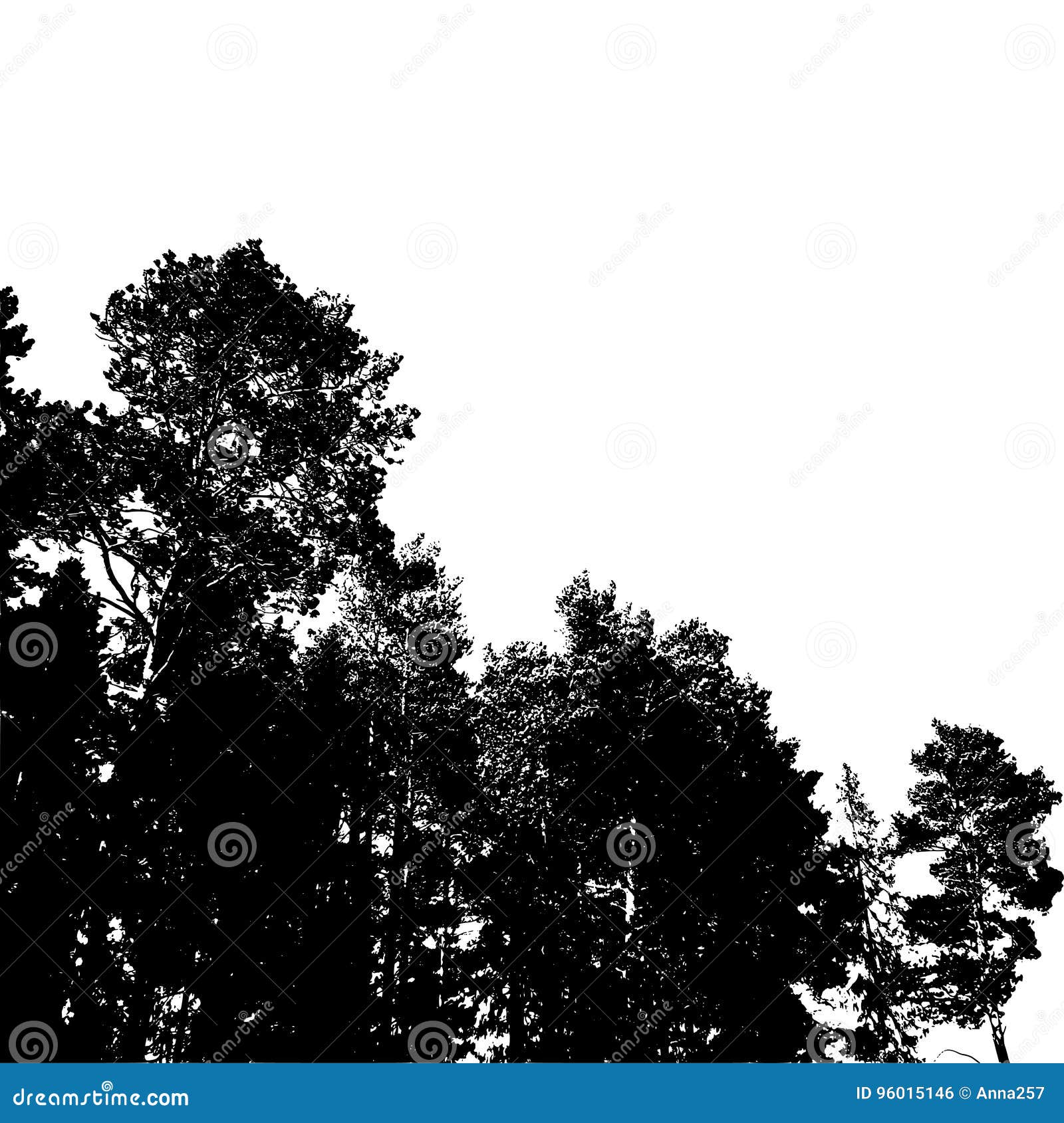 Black Forest Silhouette. Isolated on White Background Stock Vector ...