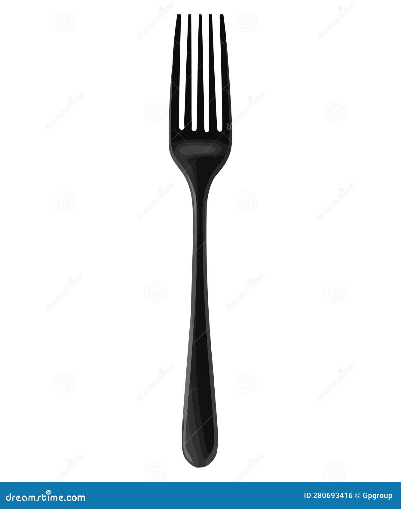 Black Fork Vector Illustration Stock Vector - Illustration of crockery ...