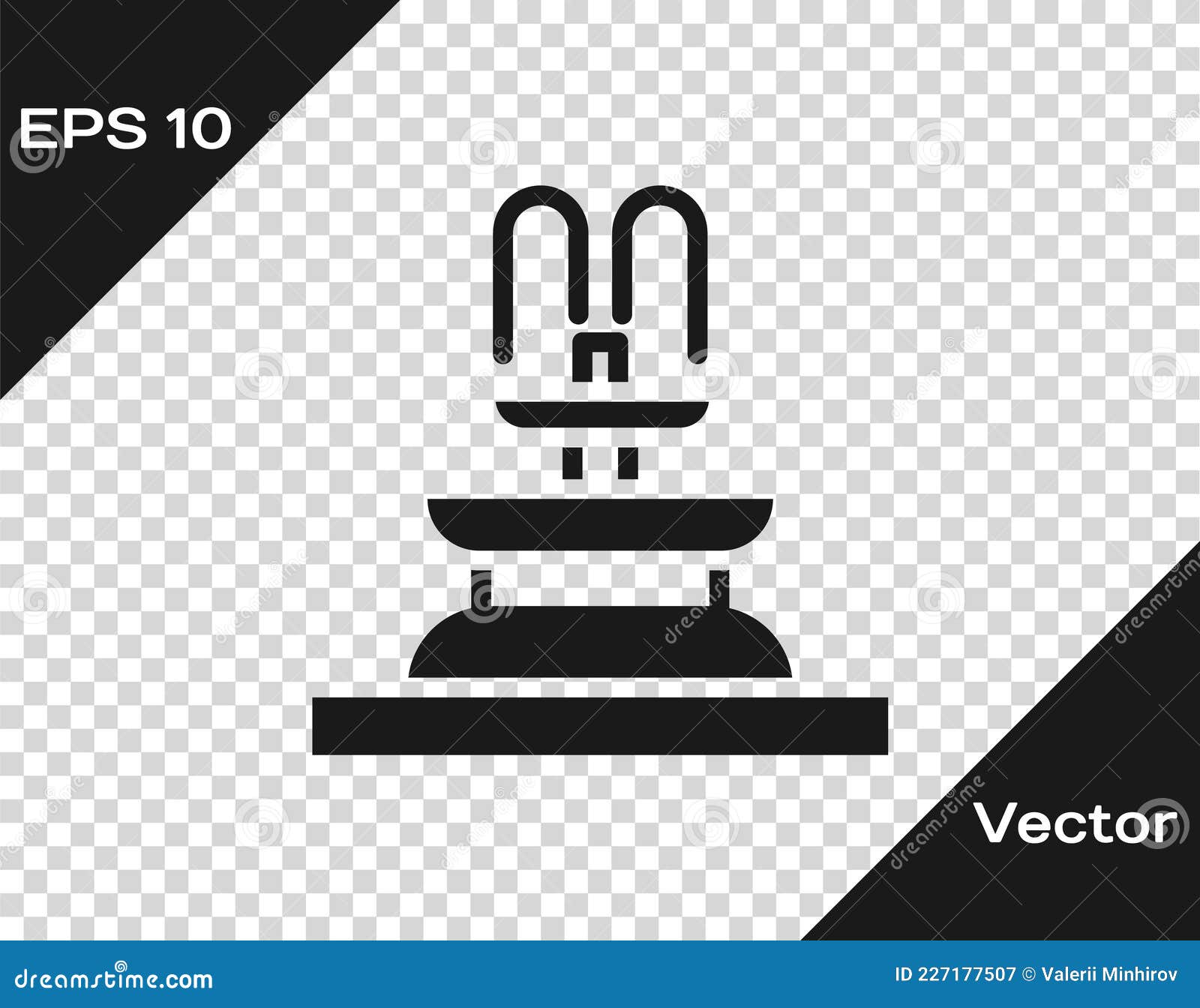 Black Fountain Icon Isolated on Transparent Background. Vector Stock ...