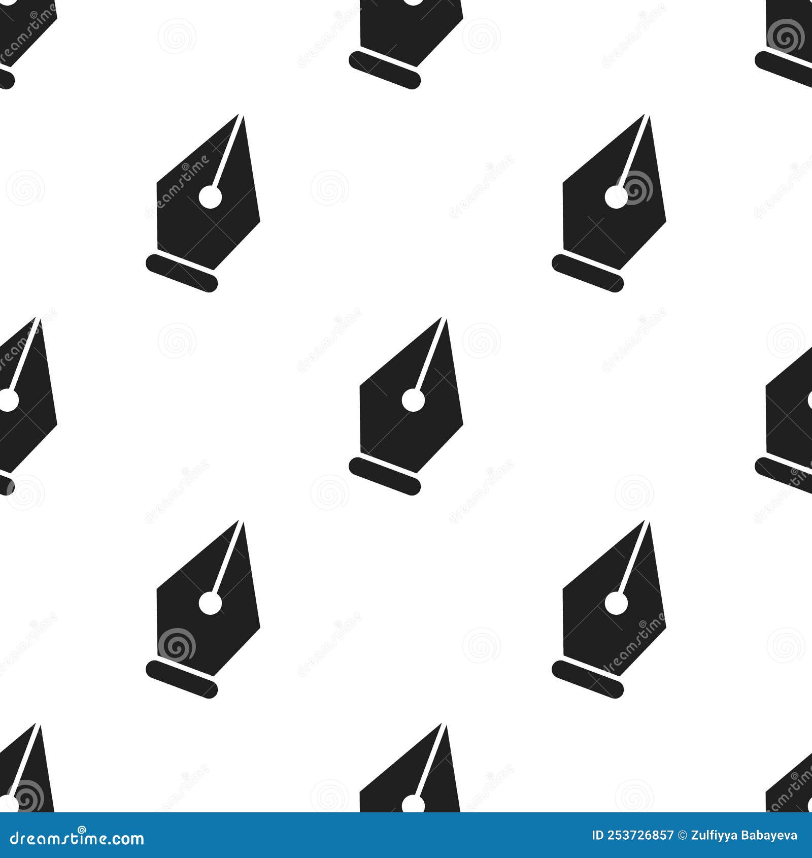 Black Fountain Pen Icon on White Backround. Stock Vector - Illustration ...