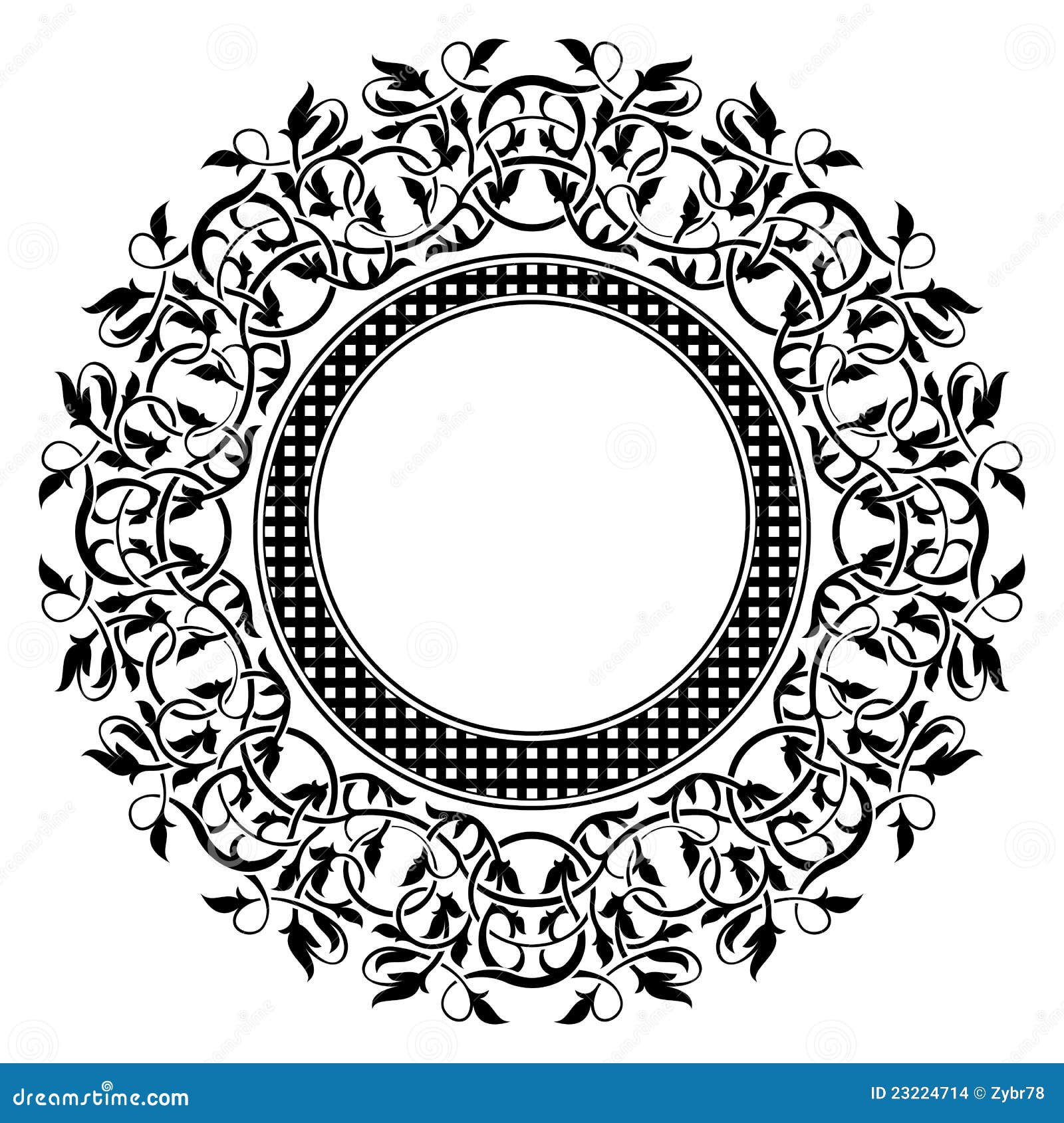 Black Round Tech Circles Outline Drawing Design Cartoon Vector ...