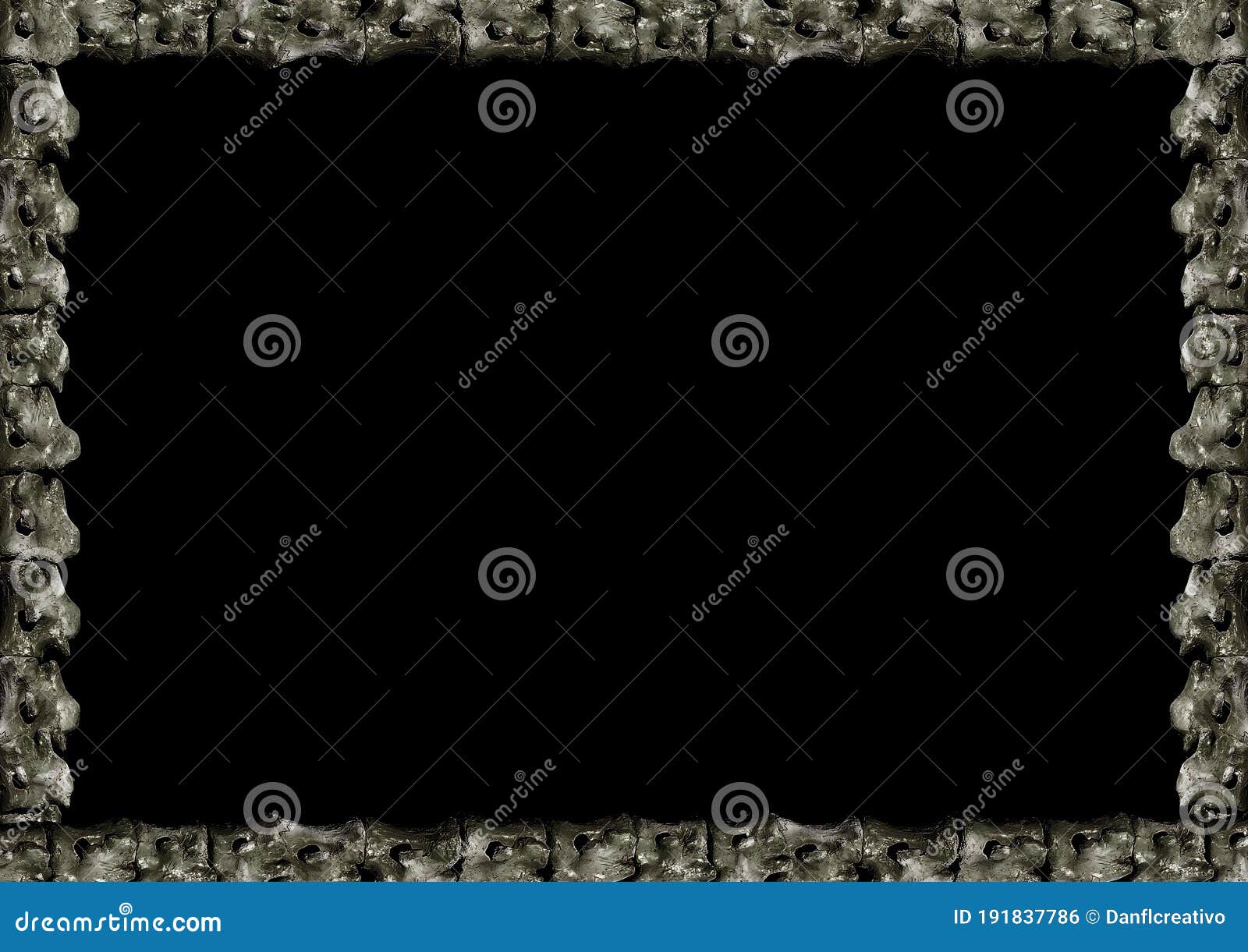 Black Frame with Animal Bones Borders Stock Illustration - Illustration ...