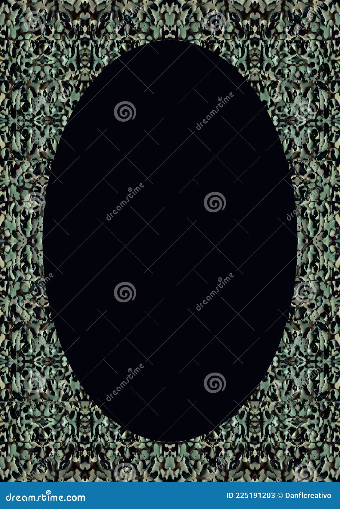 Black Frame with Decorated Rounded Borders Stock Illustration ...