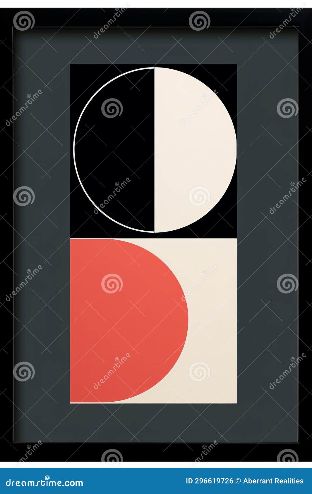 A Black Frame with a Red and Black Circle on it Stock Illustration ...