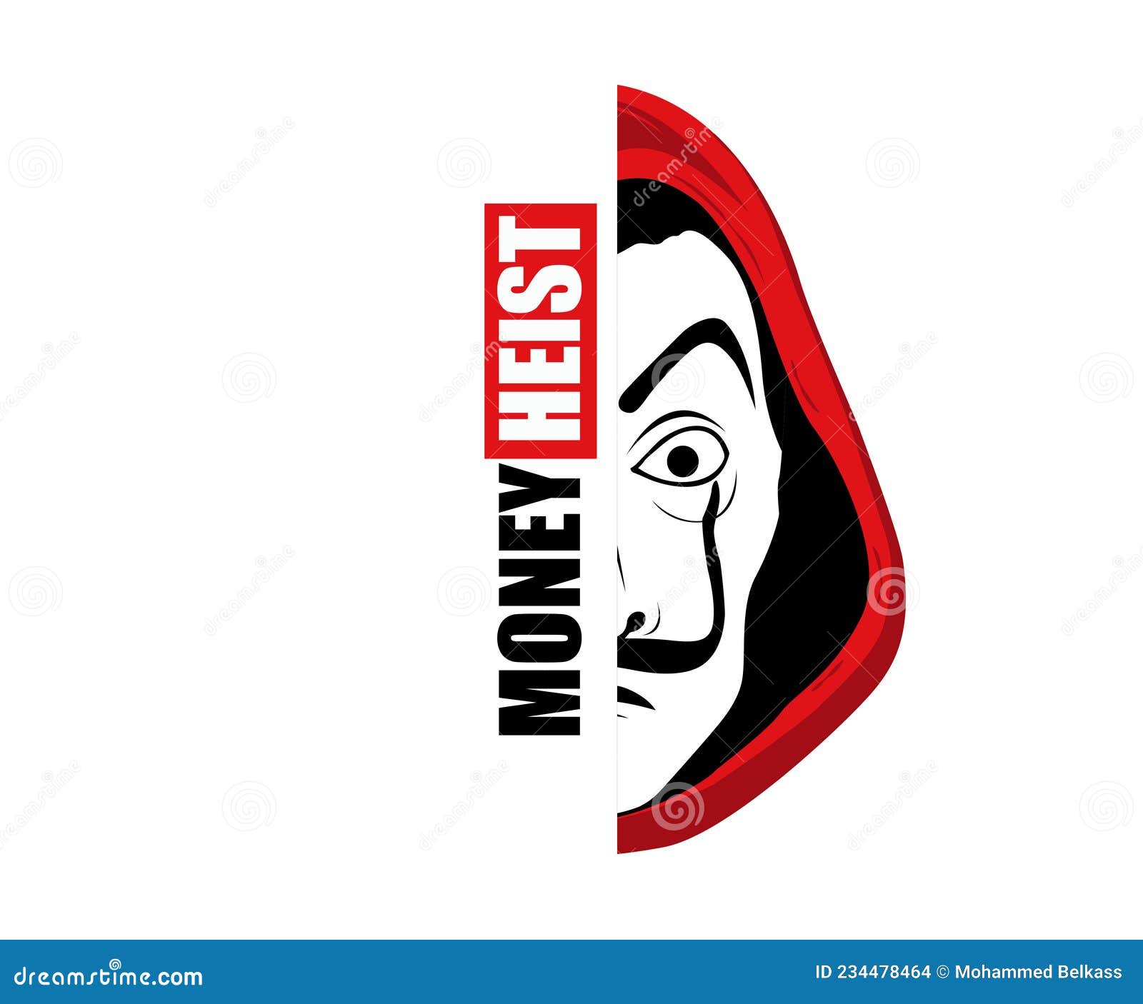 Money Heist Title with Dali Mask La Casa De Papel Design Netflix Film ...