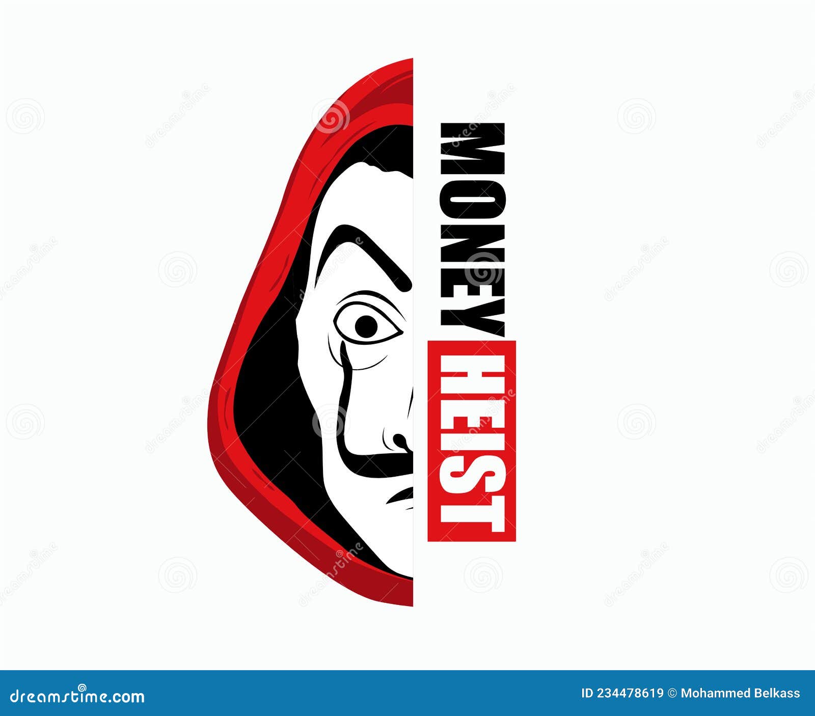 Money Heist Title with Dali Mask La Casa De Papel Design Netflix Film ...