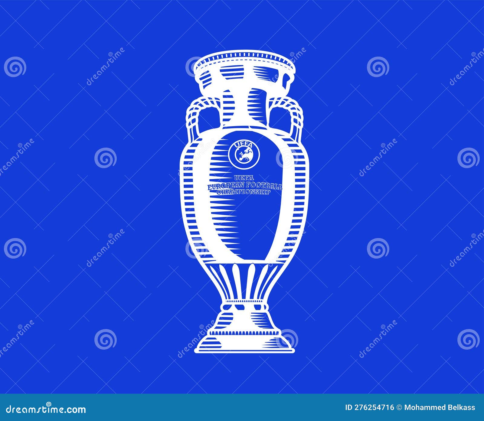 Euro Trophy Uefa Official Logo Symbol Blue and White European Football ...