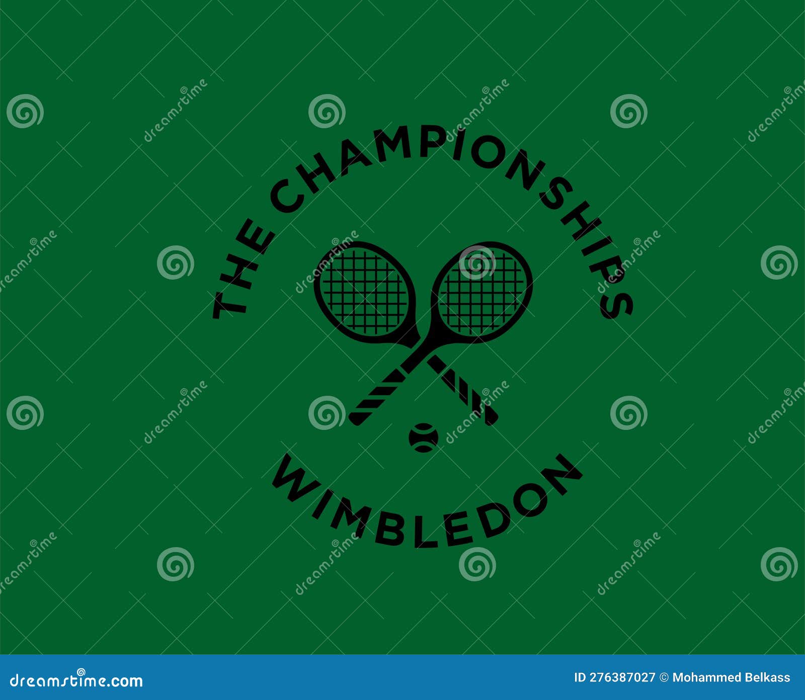 The Championships Wimbledon Symbol Green and Black Logo Editorial ...