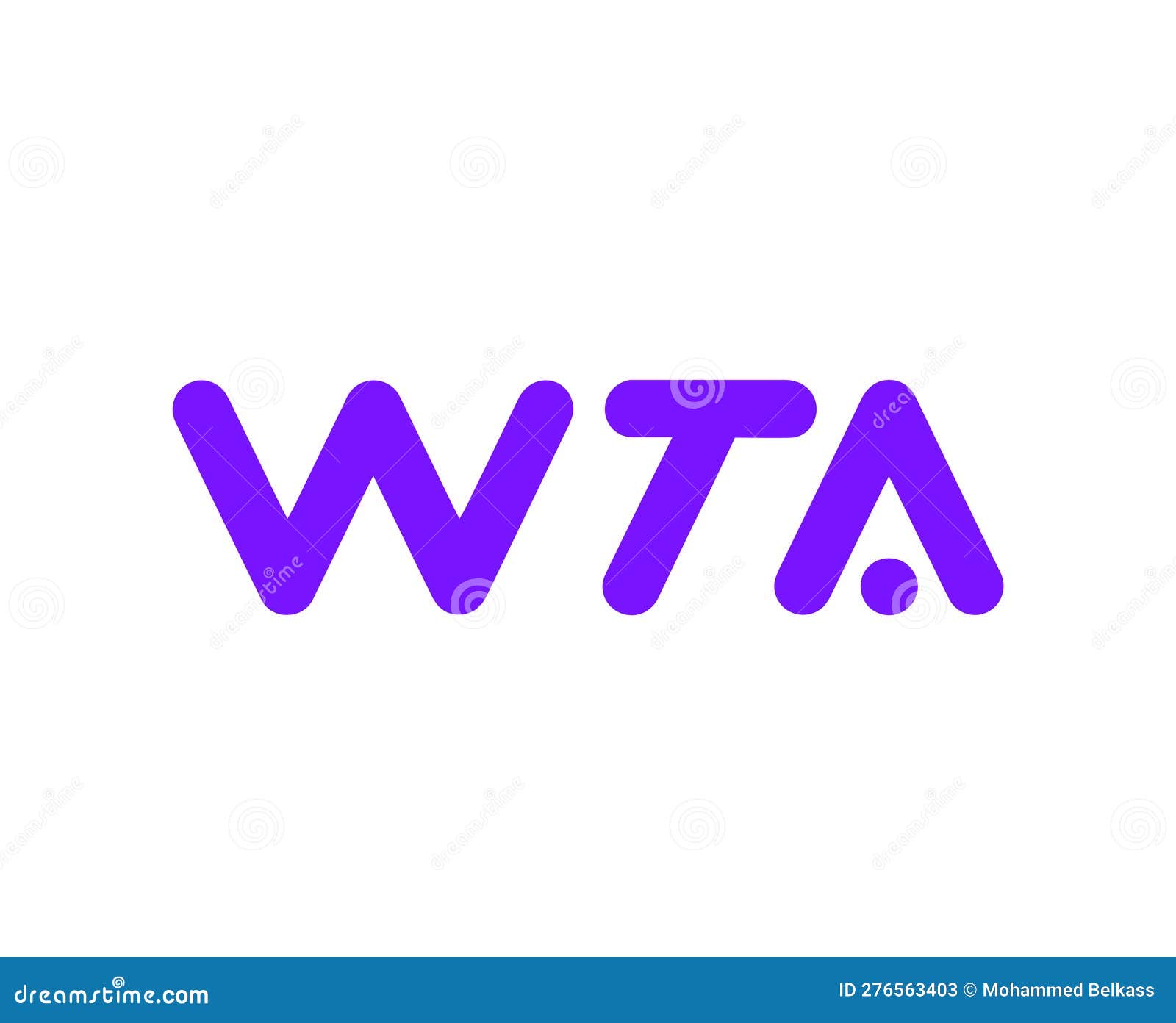 Wta Symbol Logo Name Purple Womens Tennis Association Stock Vector ...