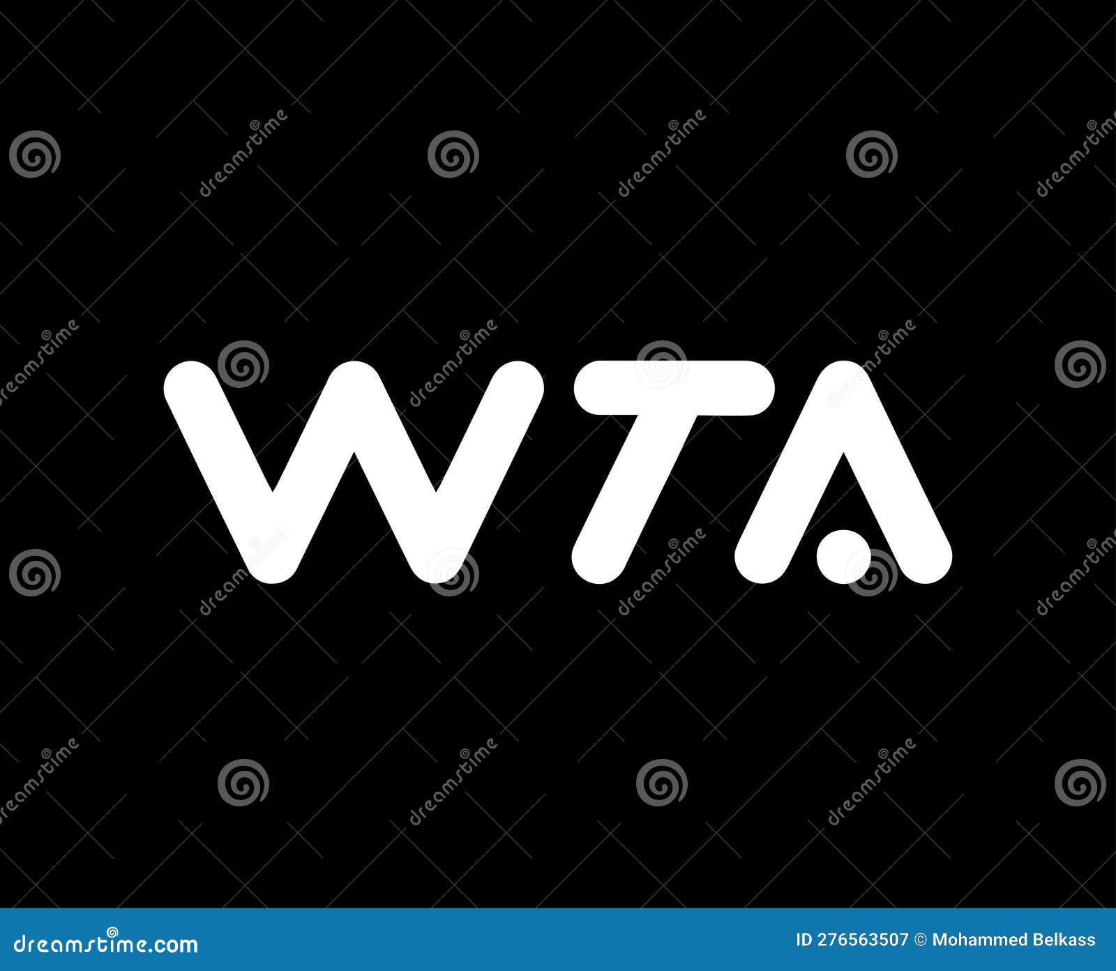 Wta Symbol Logo Name Black and White Womens Tennis Association Stock ...