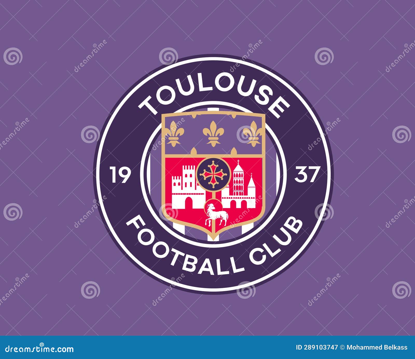 Toulouse FC Club Symbol Logo Ligue 1 Football French Abstract Stock ...