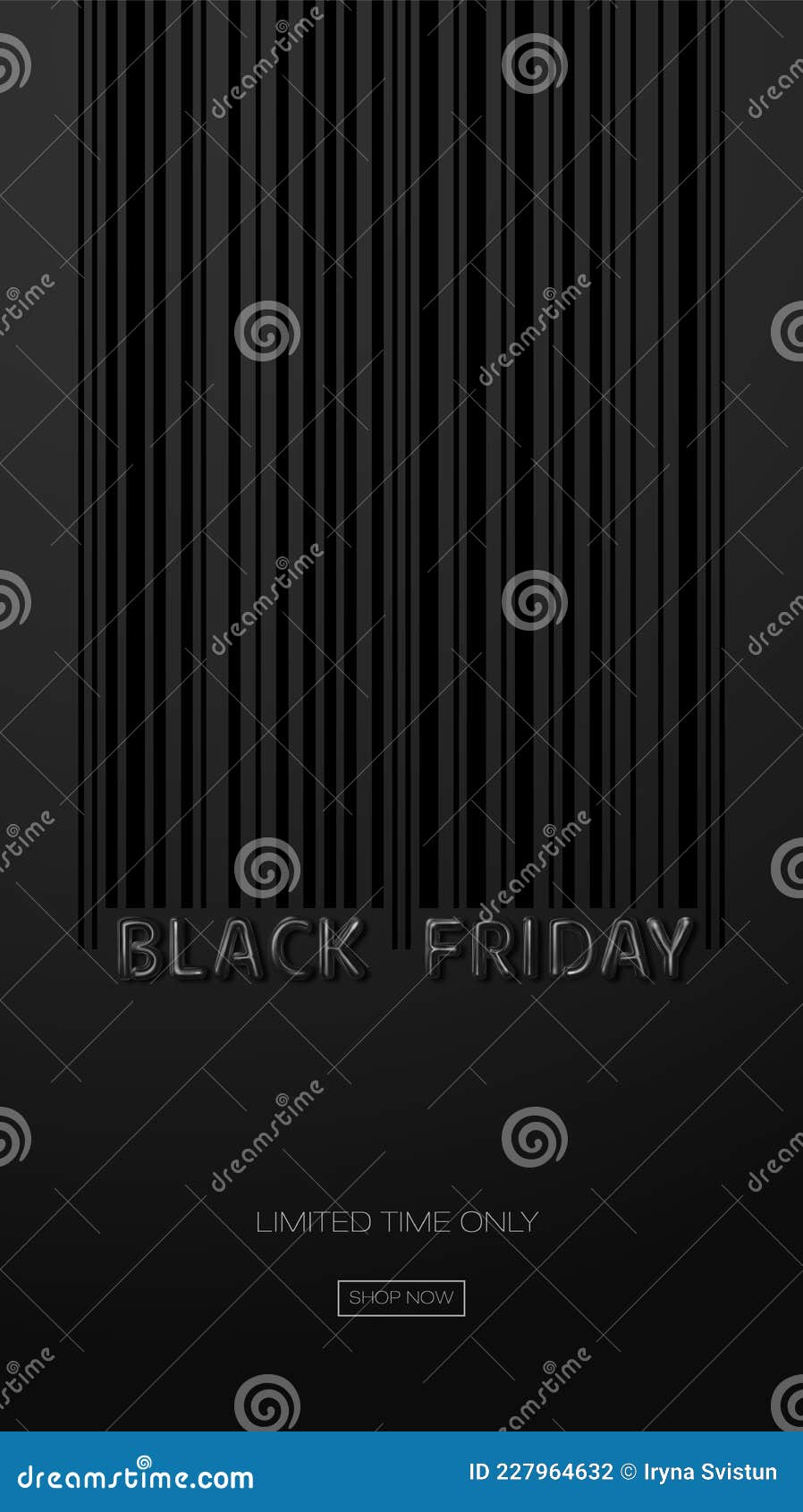 Black Friday. Background with Present Barcode and Logo in Black Glossy ...