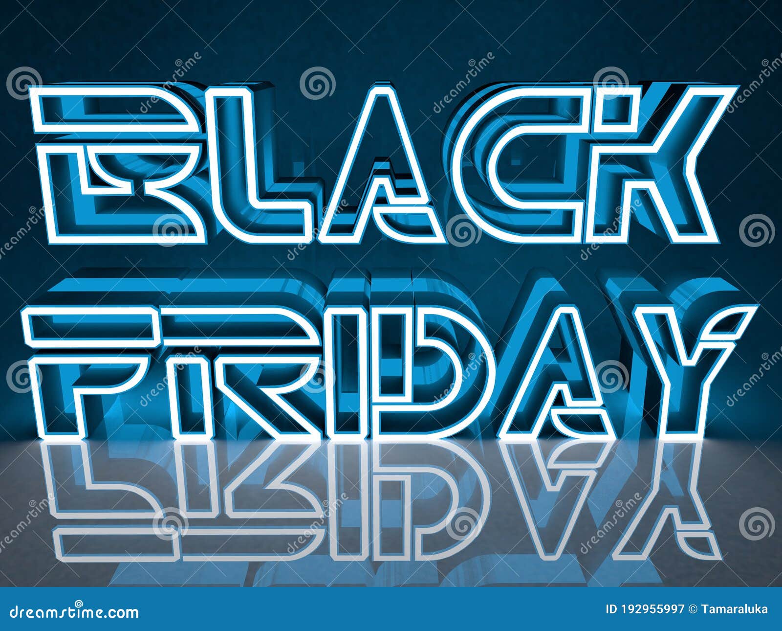 BLACK FRIDAY Blue Neon Light Concept Stock Illustration - Illustration ...