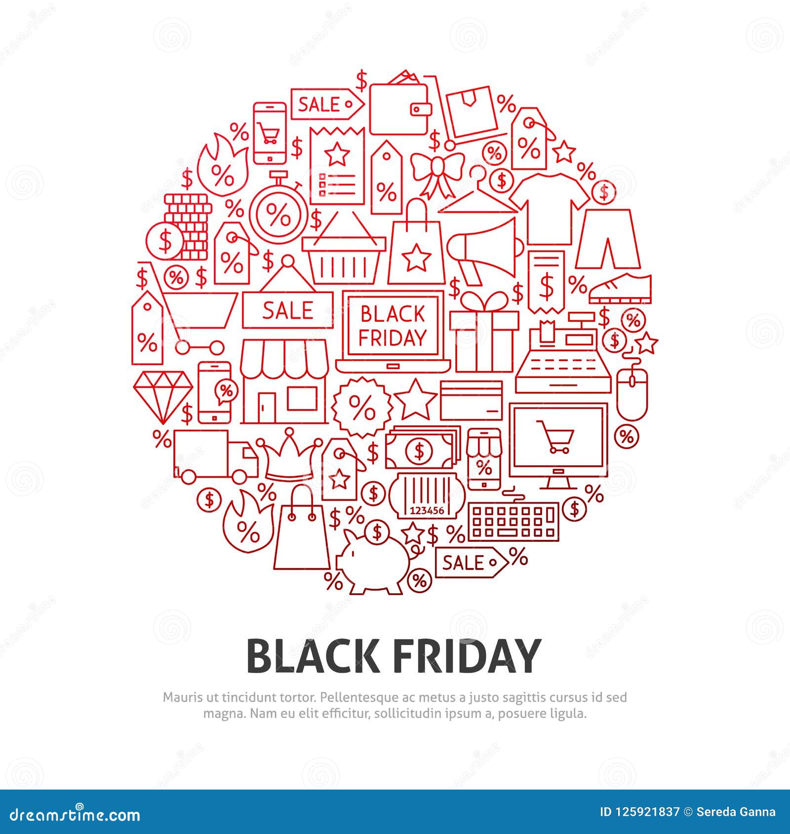 Black Friday Circle Concept Stock Vector - Illustration of finance ...