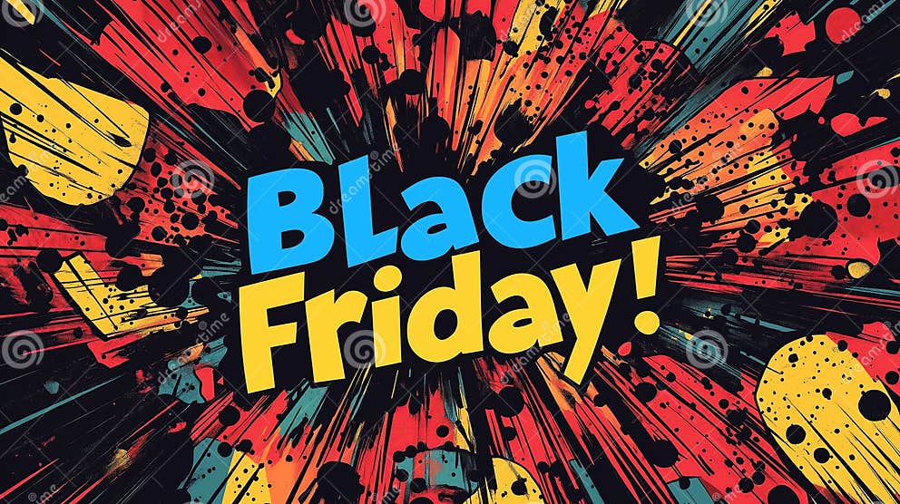 Black Friday, Comic Book-style Explosion Featuring Bold Black Friday ...