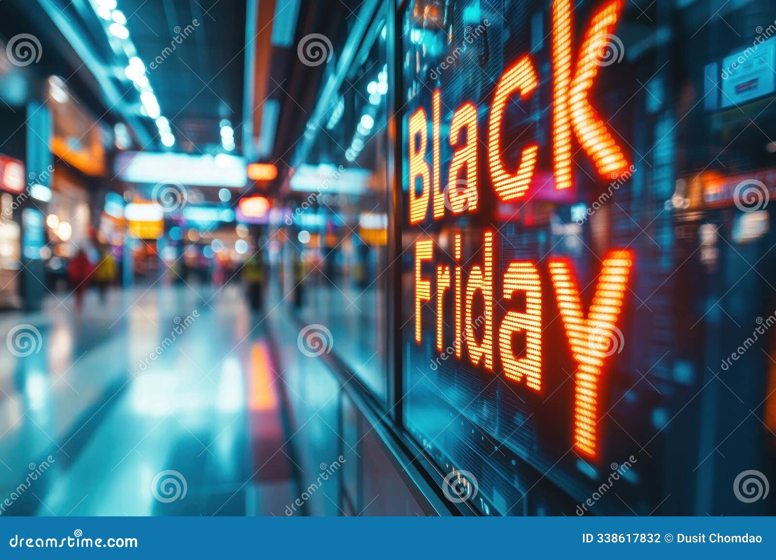 Black Friday Digital Countdown Clock in Busy Shopping Mall, Creating ...