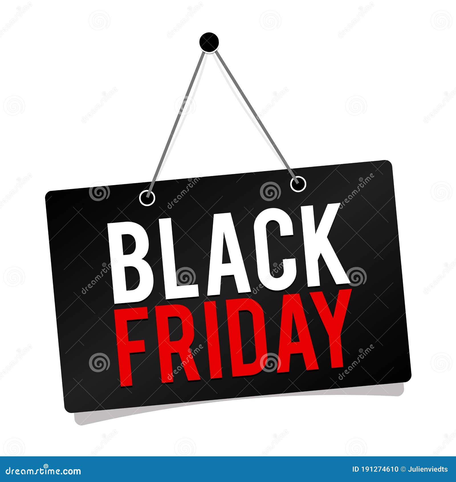 Black Friday Door Sign on White Background Stock Illustration ...