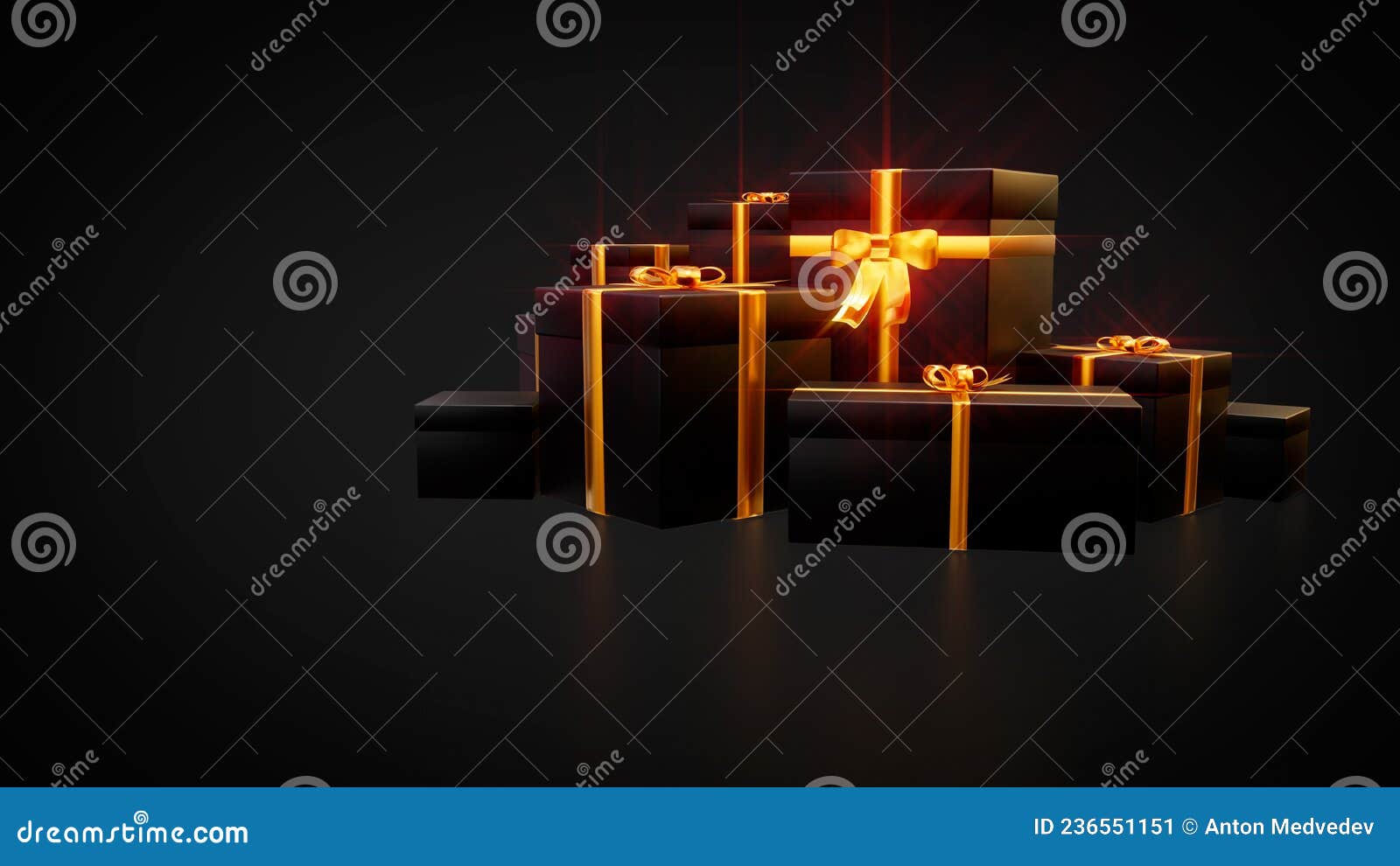 Black Friday Give-away Backdrop - Present Boxes Pile - Abstract 3D ...