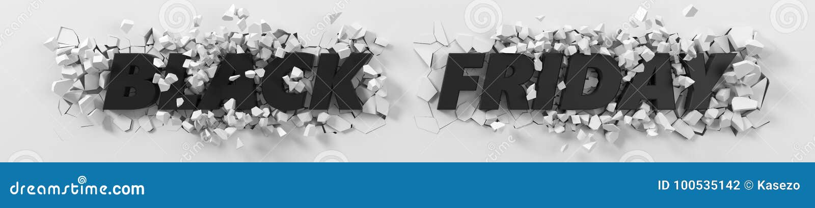 Black Friday Header with Text and Exploding Background. 3d Illustration ...