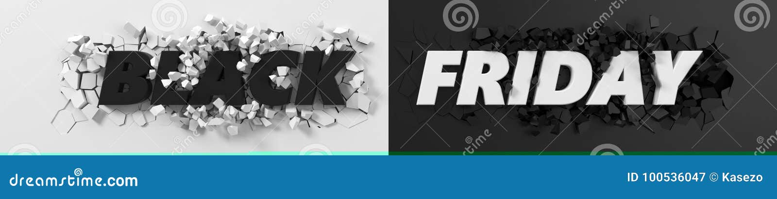 Black Friday Header with Text and Exploding Background. 3d Illustration ...