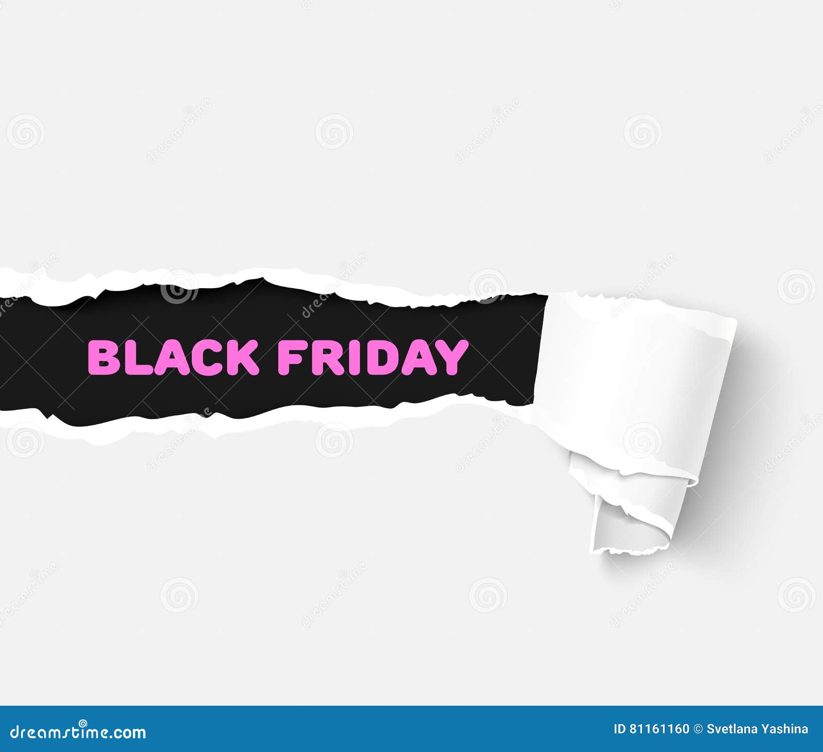 Black Friday Hole in Paper Banner Stock Vector - Illustration of badge ...