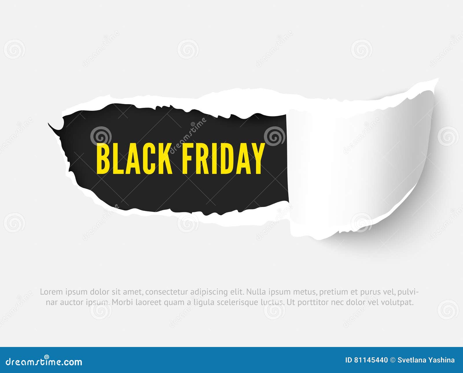 Black Friday Hole in Paper Banner Stock Vector - Illustration of icon ...