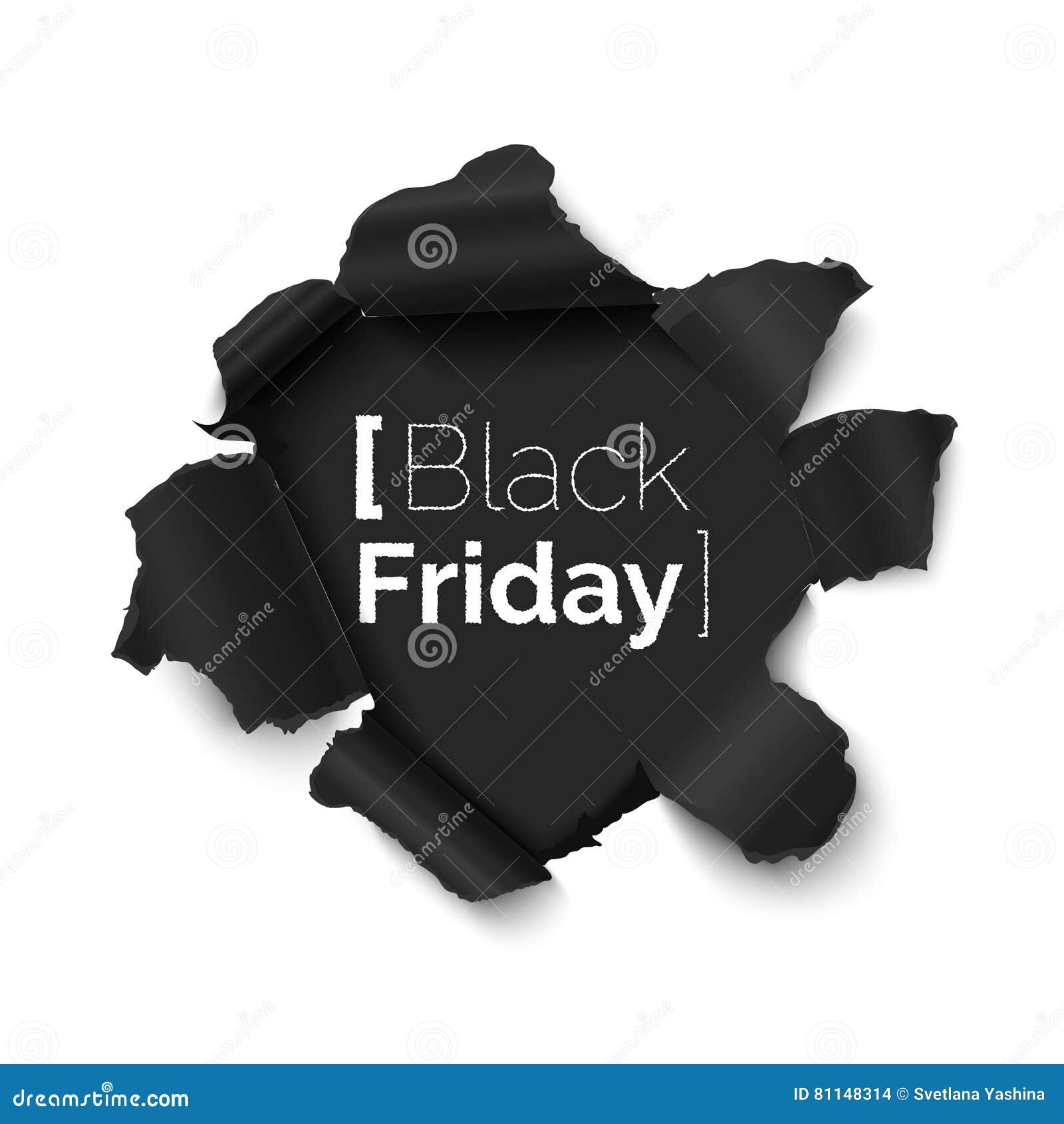 Black Friday Hole in Paper Banner Stock Vector - Illustration of edge ...