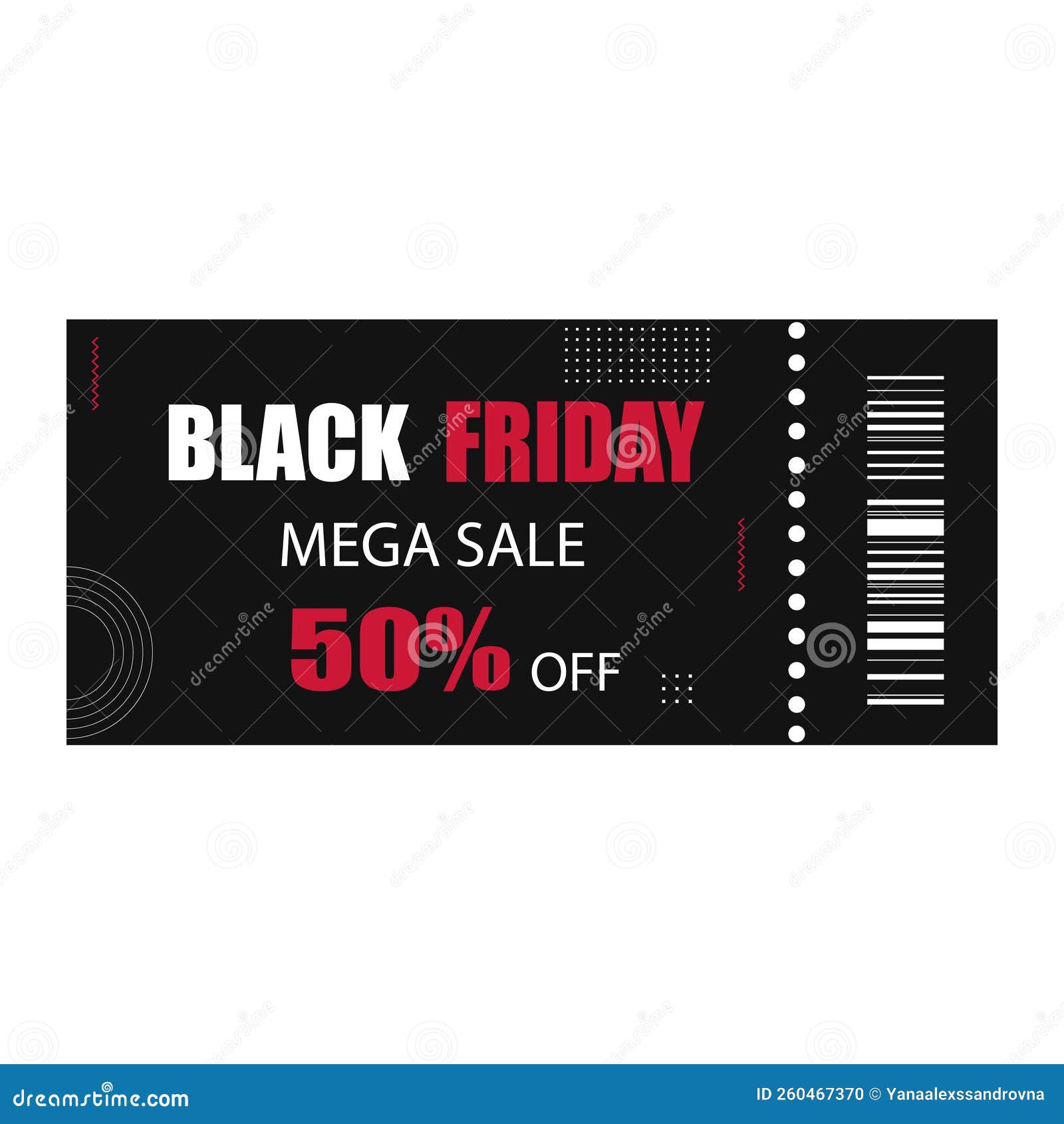 Black Friday Mega Sale Coupon Template Sale Discountvector Illustration Stock Vector
