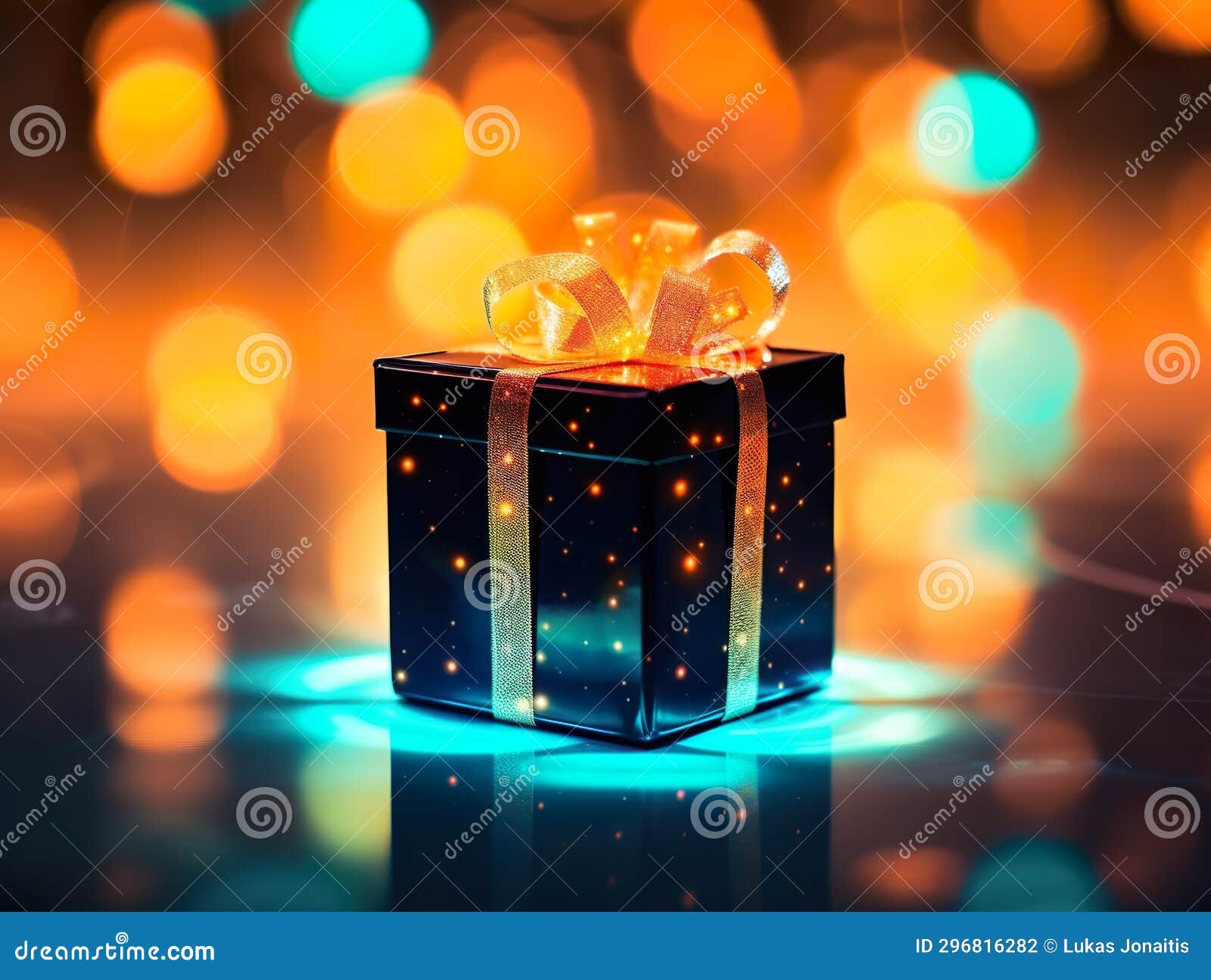 Black Friday. Black Present Box Floating in the Space. Cosmic Discounts ...