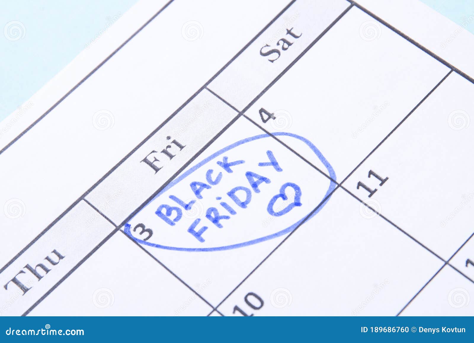 Black Friday Reminder in a Calendar. Stock Photo - Image of highlighter ...
