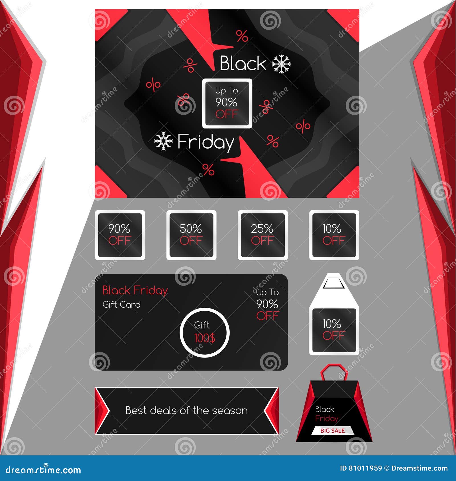 Black Friday Sale Discount Pack Stock Vector - Illustration of promo ...