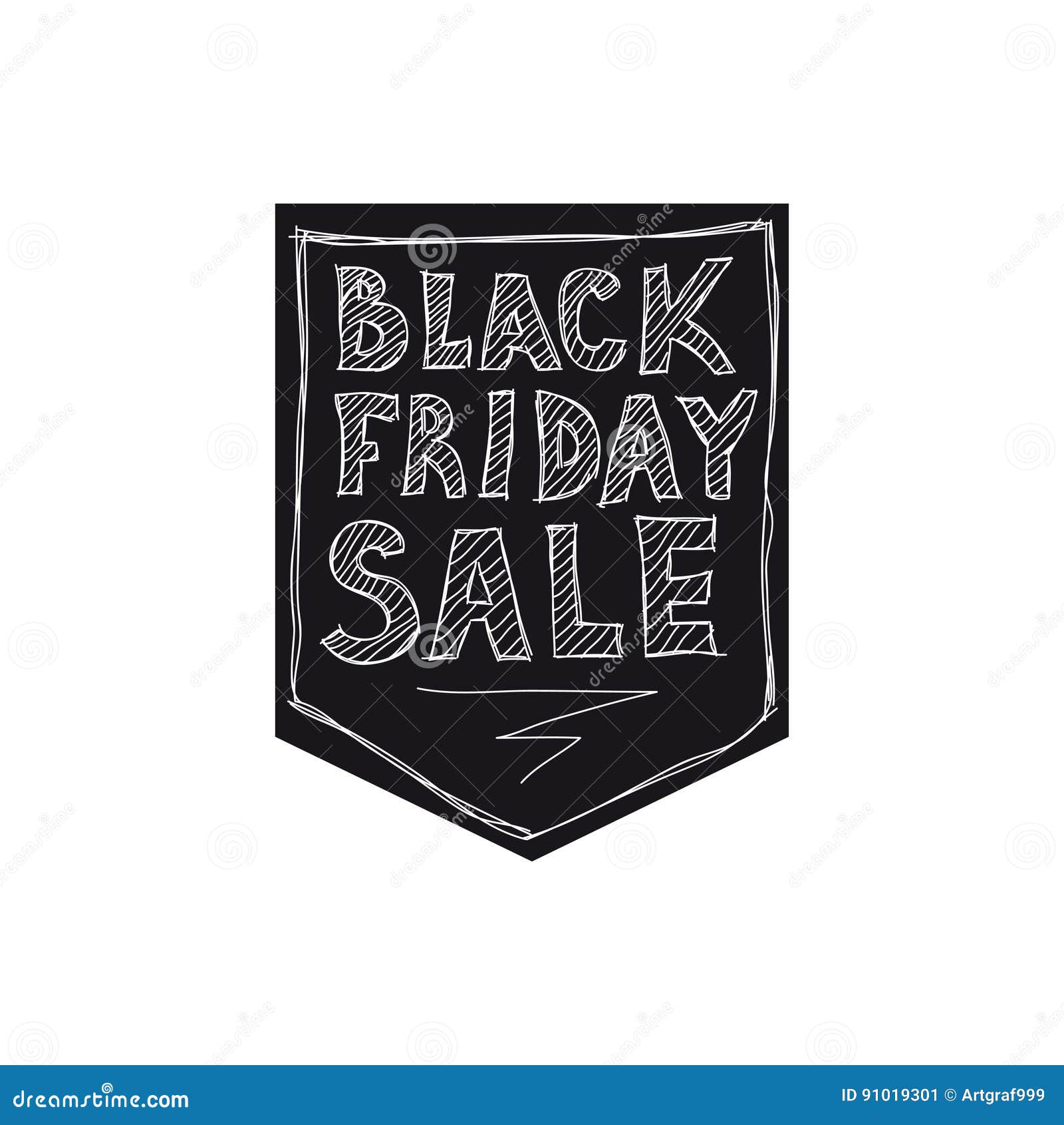 Black Friday Sale. Freehand Drawing Stock Illustration - Illustration ...