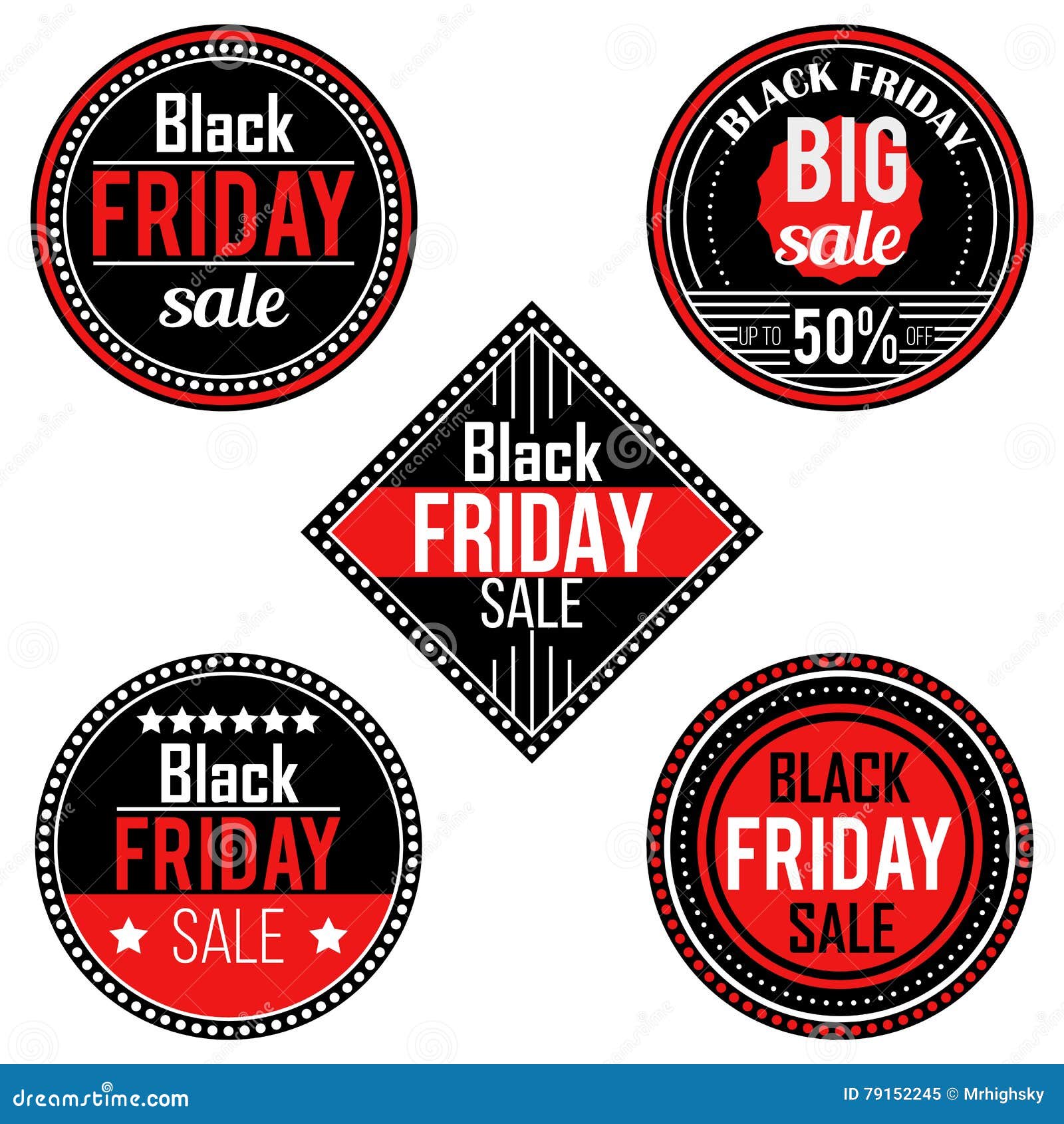 Black Friday Sale Stickers and Labels Stock Vector - Illustration of ...