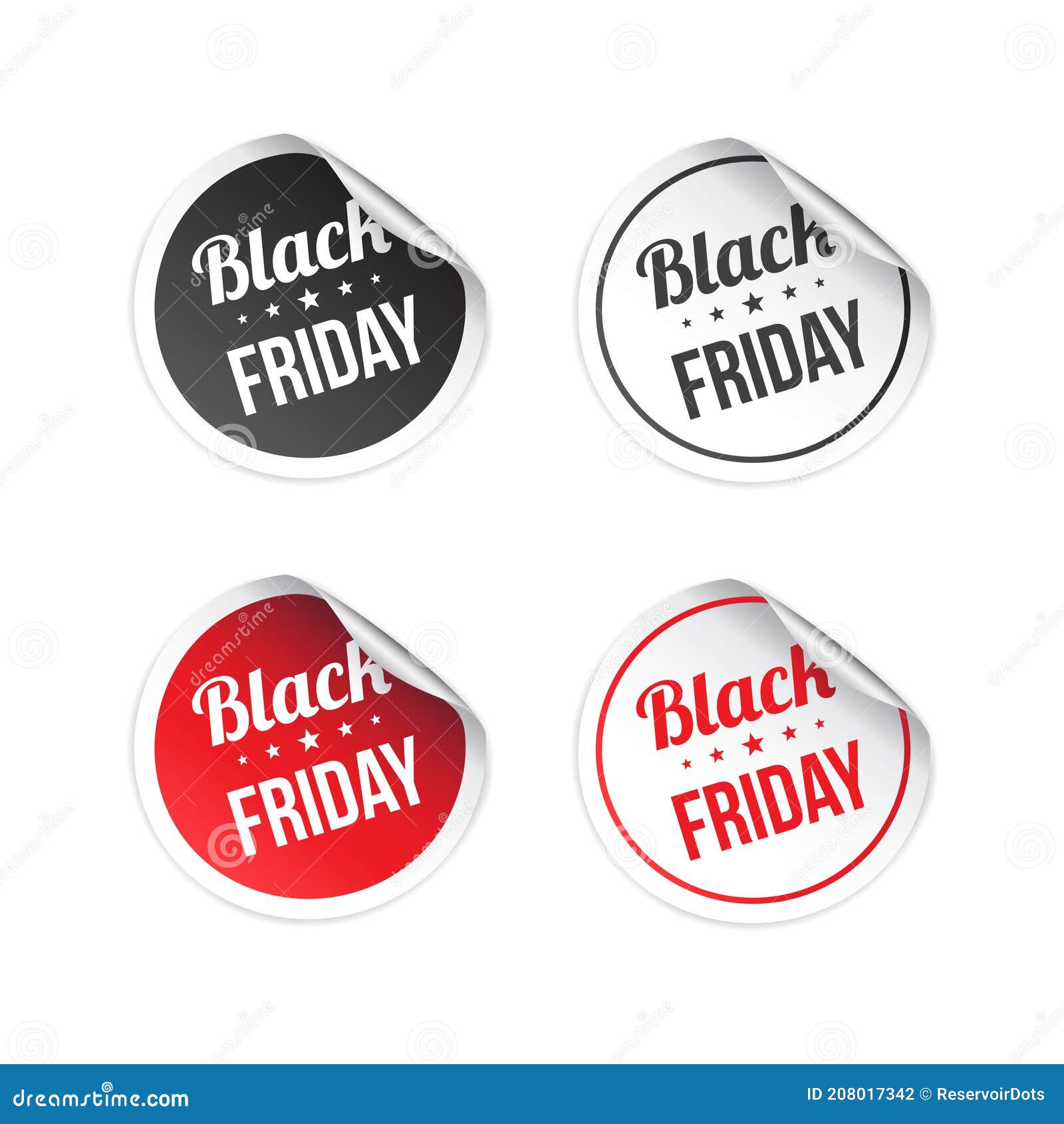 Black Friday Stickers Vector Stock Vector - Illustration of promotion ...