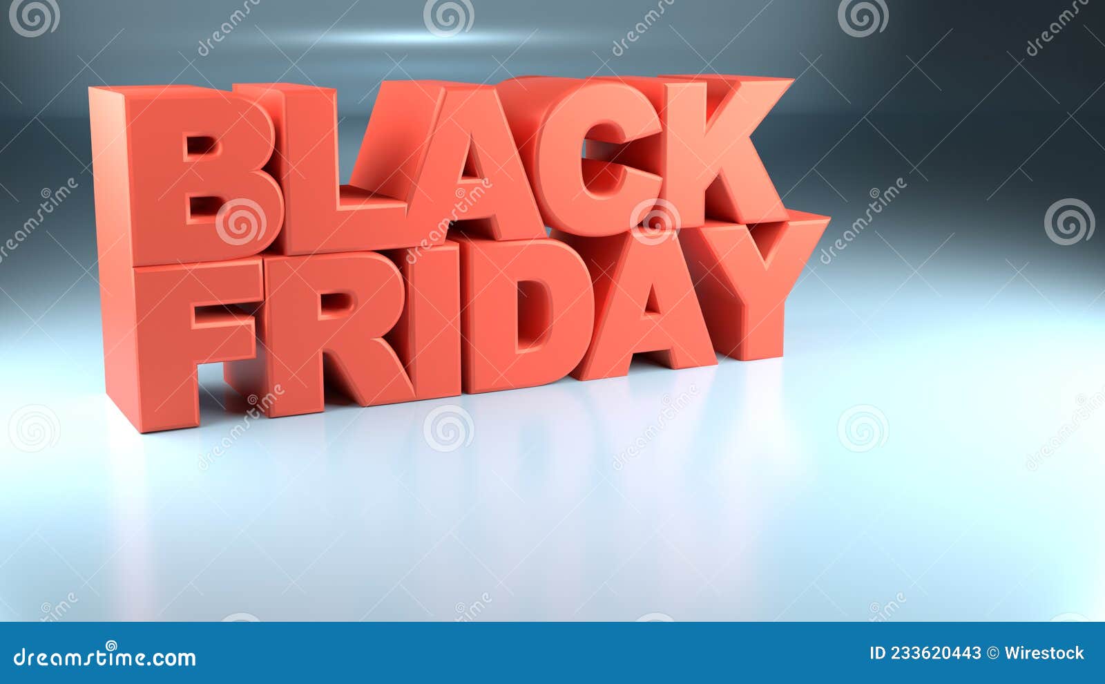 Black Friday Words in 3D. Gradient Blue Background Stock Image - Image ...