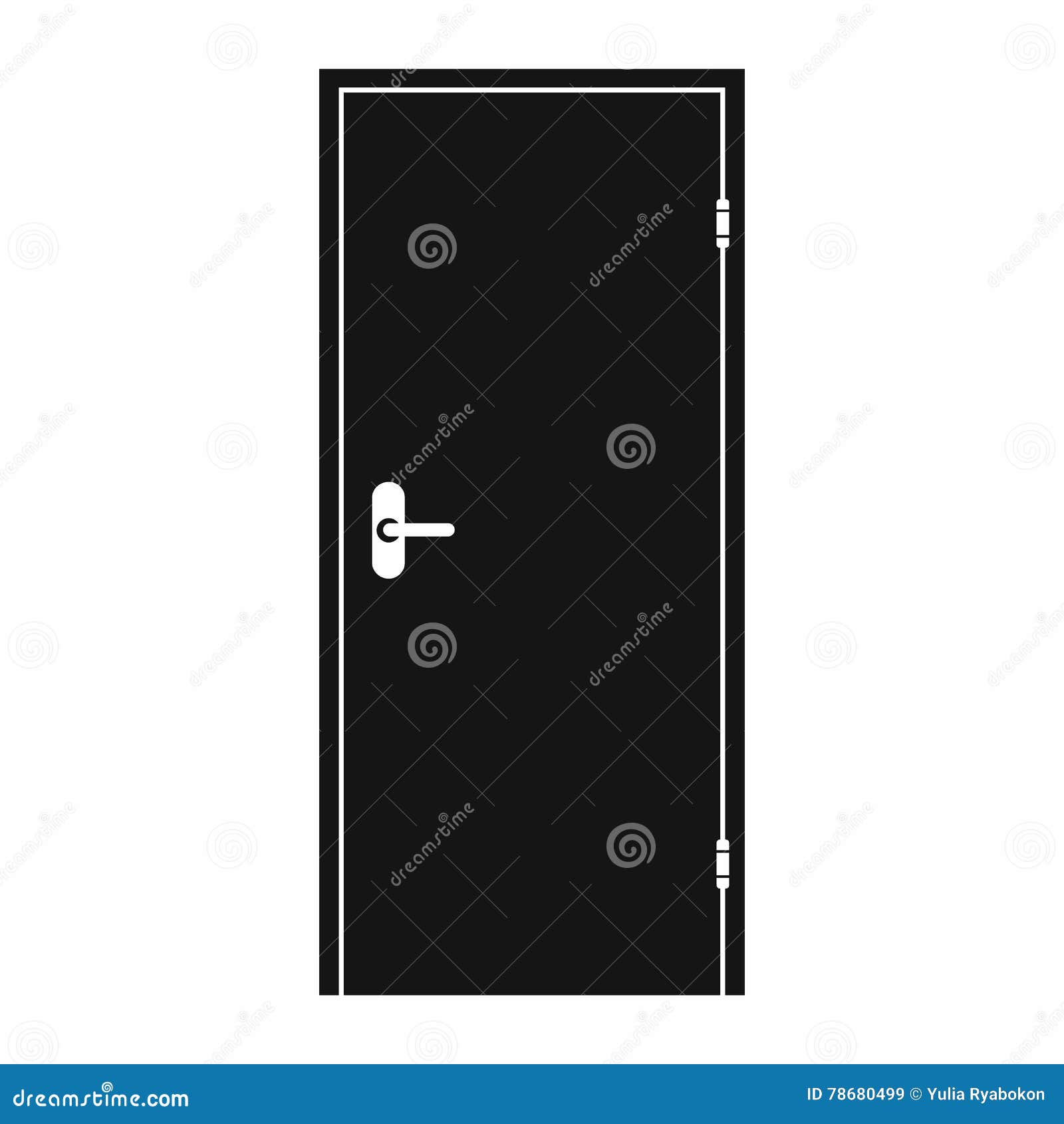 Black Front Door Icon, Simple Style Stock Vector - Illustration of home ...