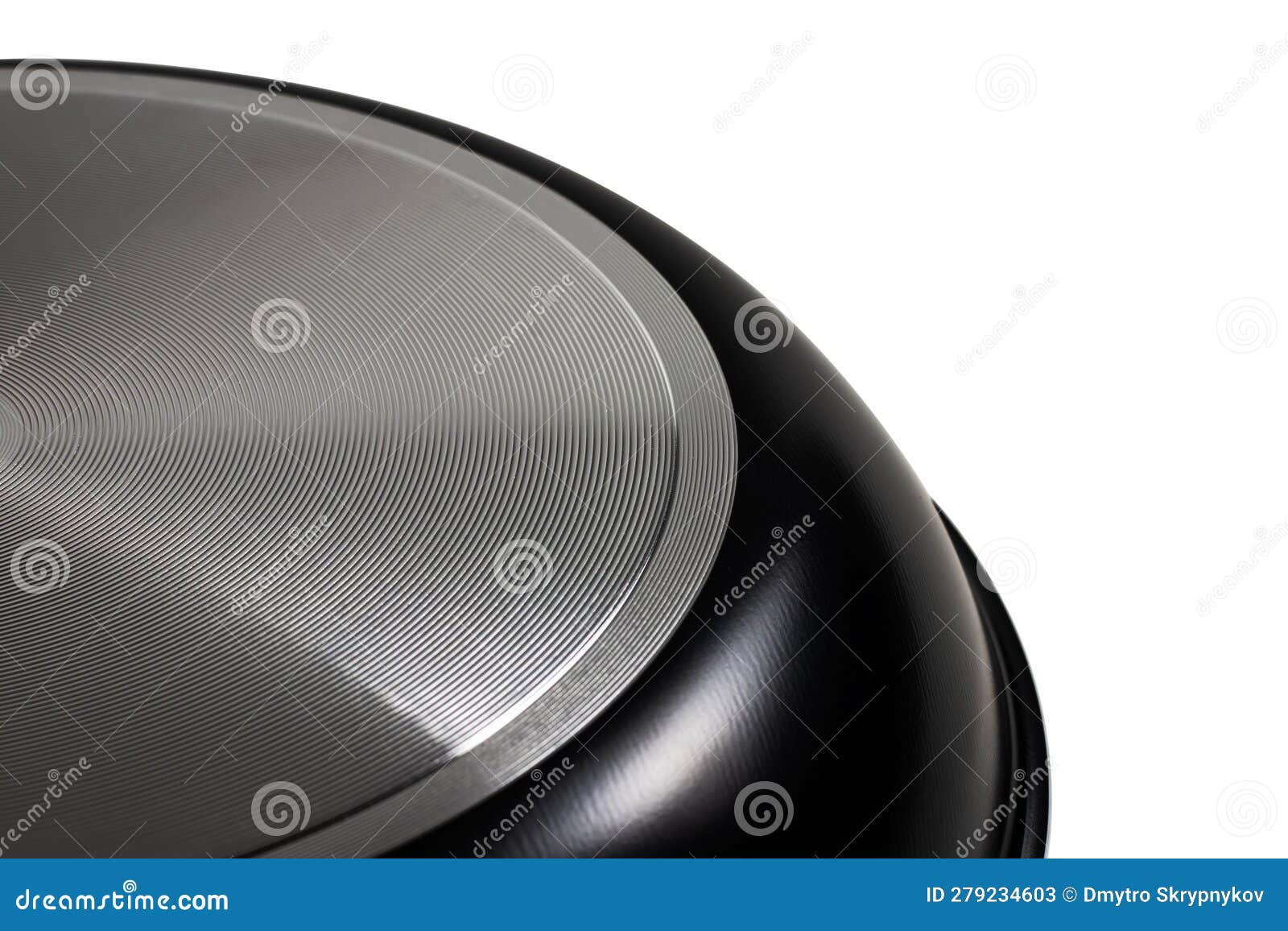Black Fry Pan Over White Background Back View Stock Image - Image of ...