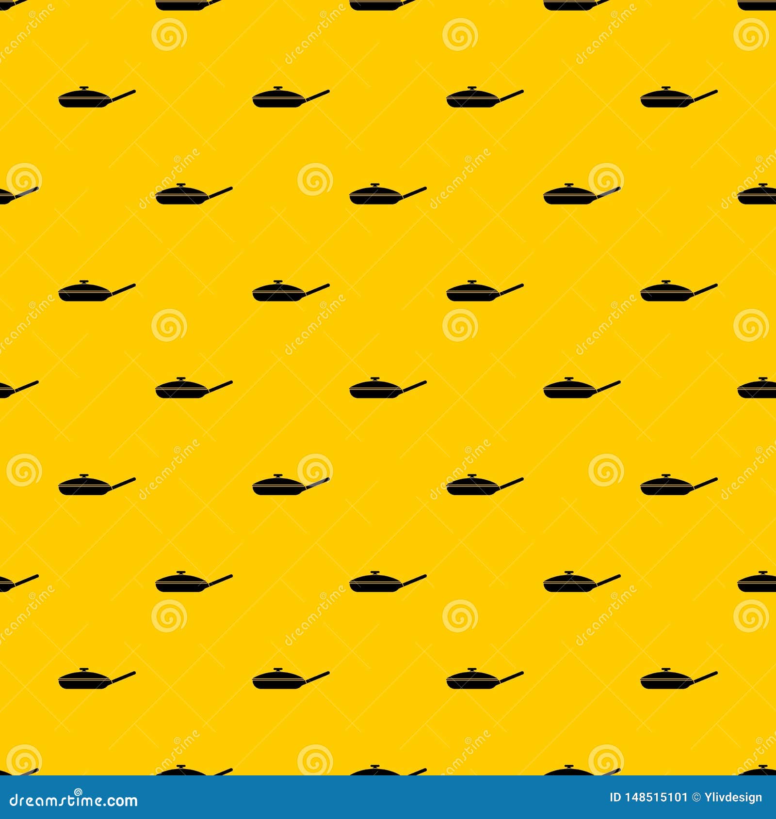 Black Frying Pan Pattern Vector Stock Vector - Illustration of dinner ...