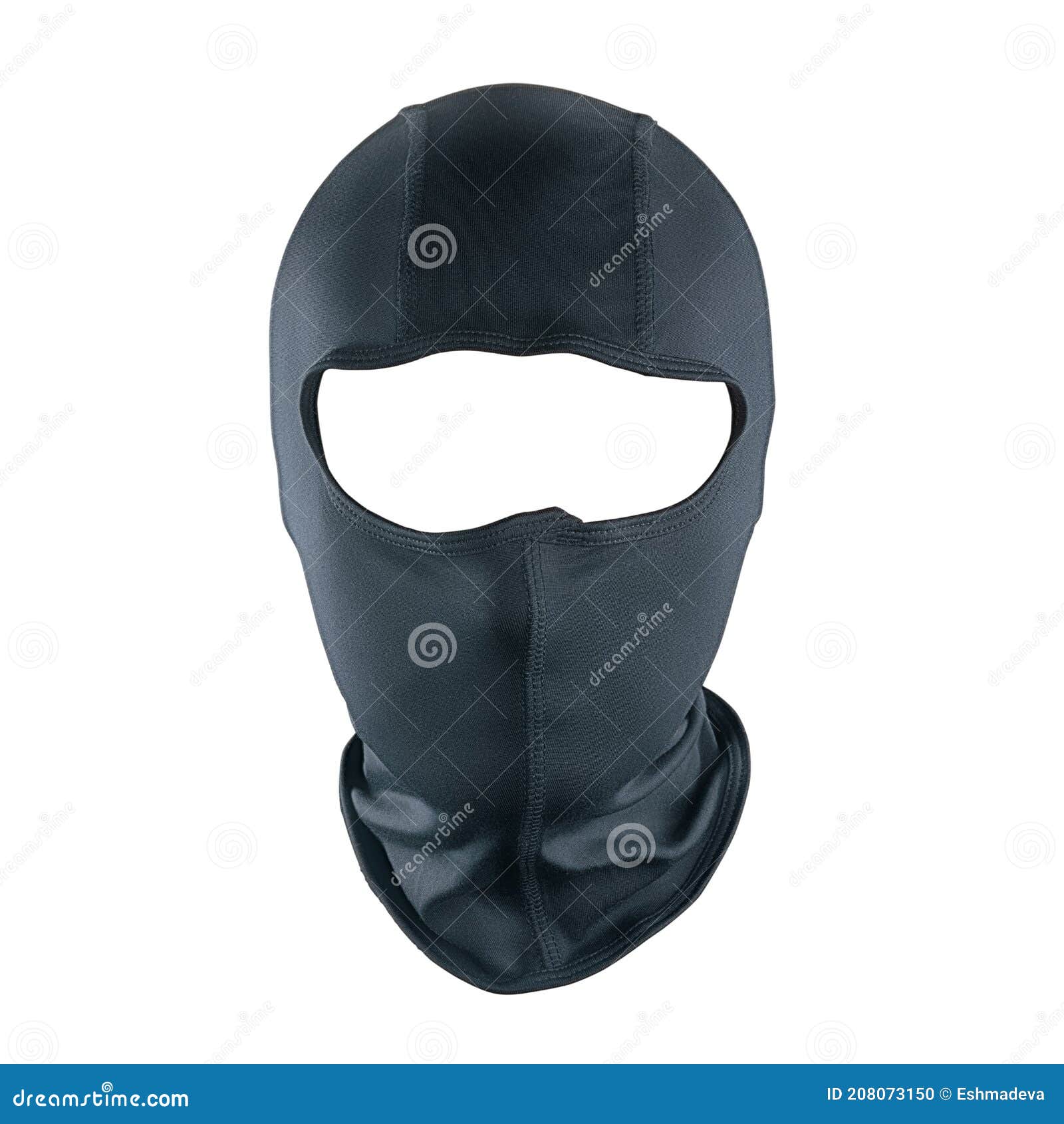 Black Full Face Mask Front View Isolated With Clipping Path Stock ...