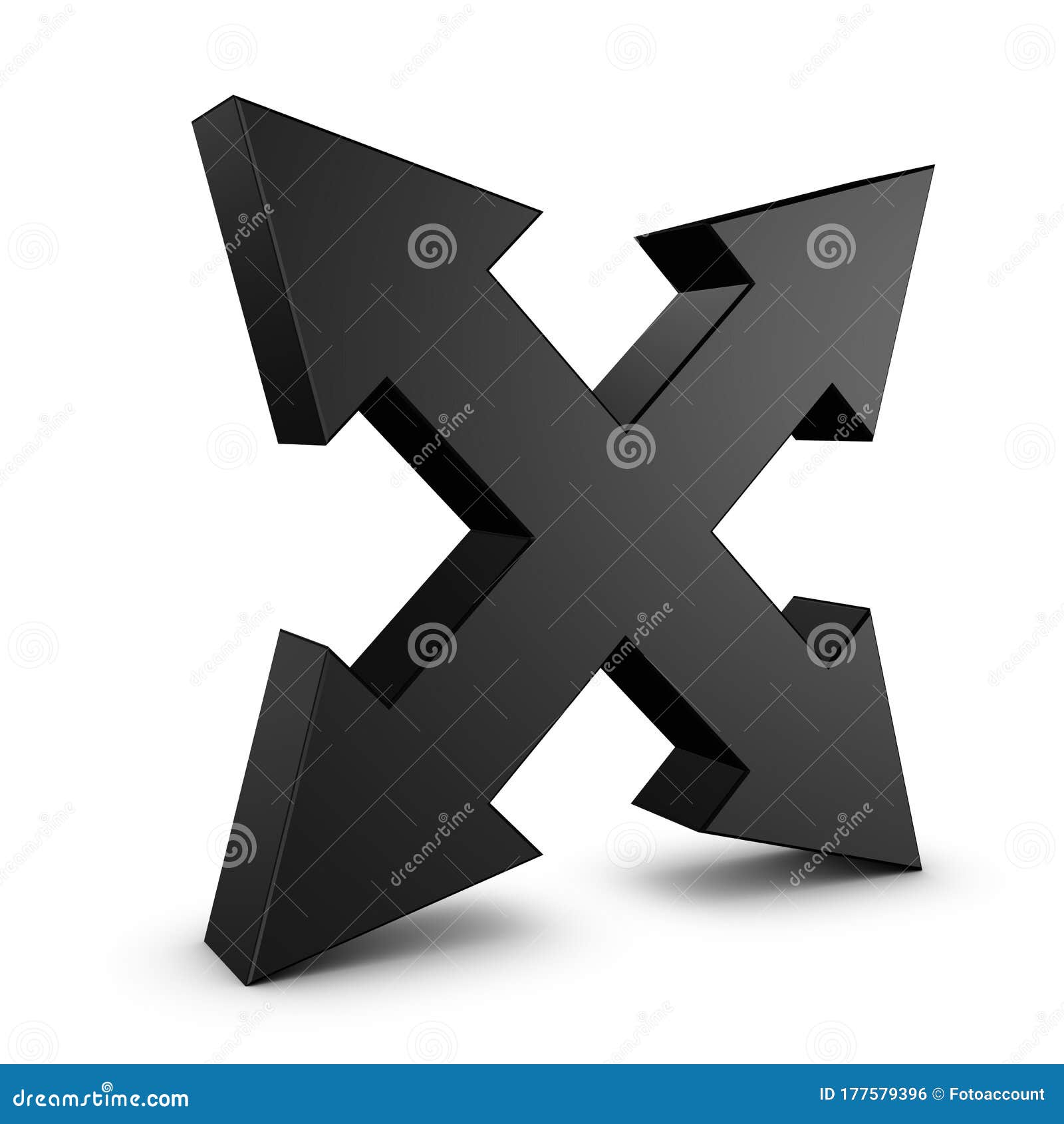 Black Full Screen Arrows - 3D Illustration - Isolated on White ...