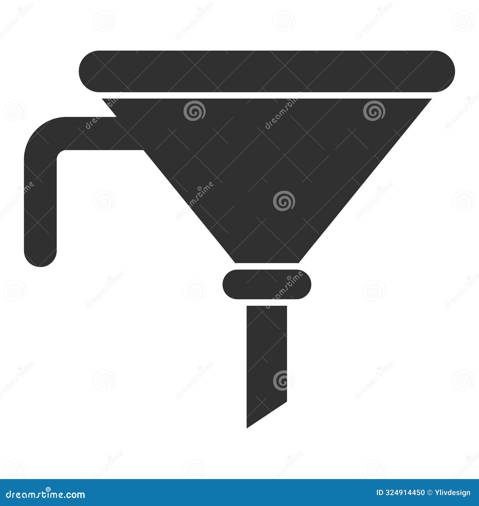 Black Funnel Icon Representing Filtering and Channeling Processes Stock ...