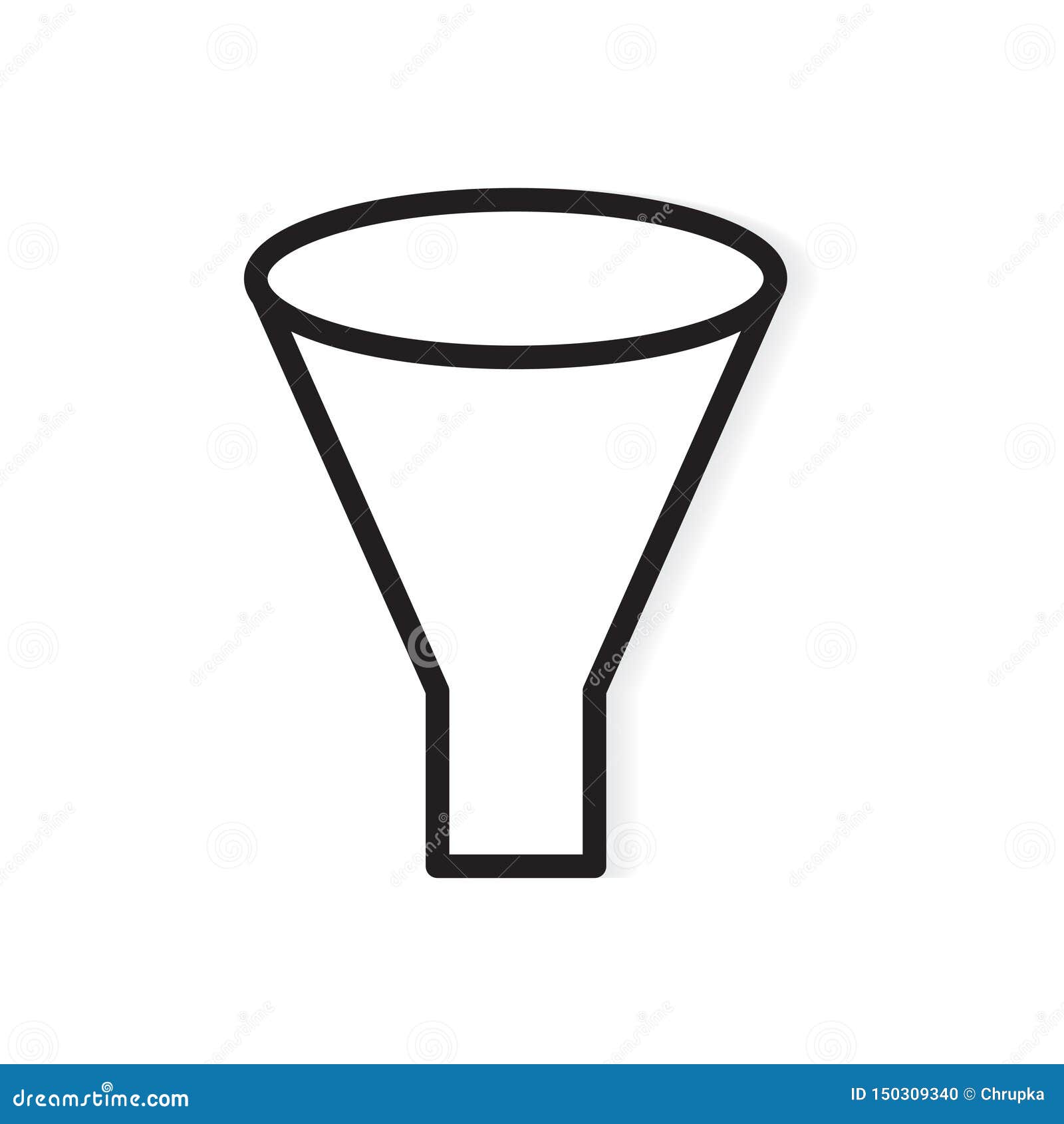 Black funnel icon stock vector. Illustration of outline - 150309340