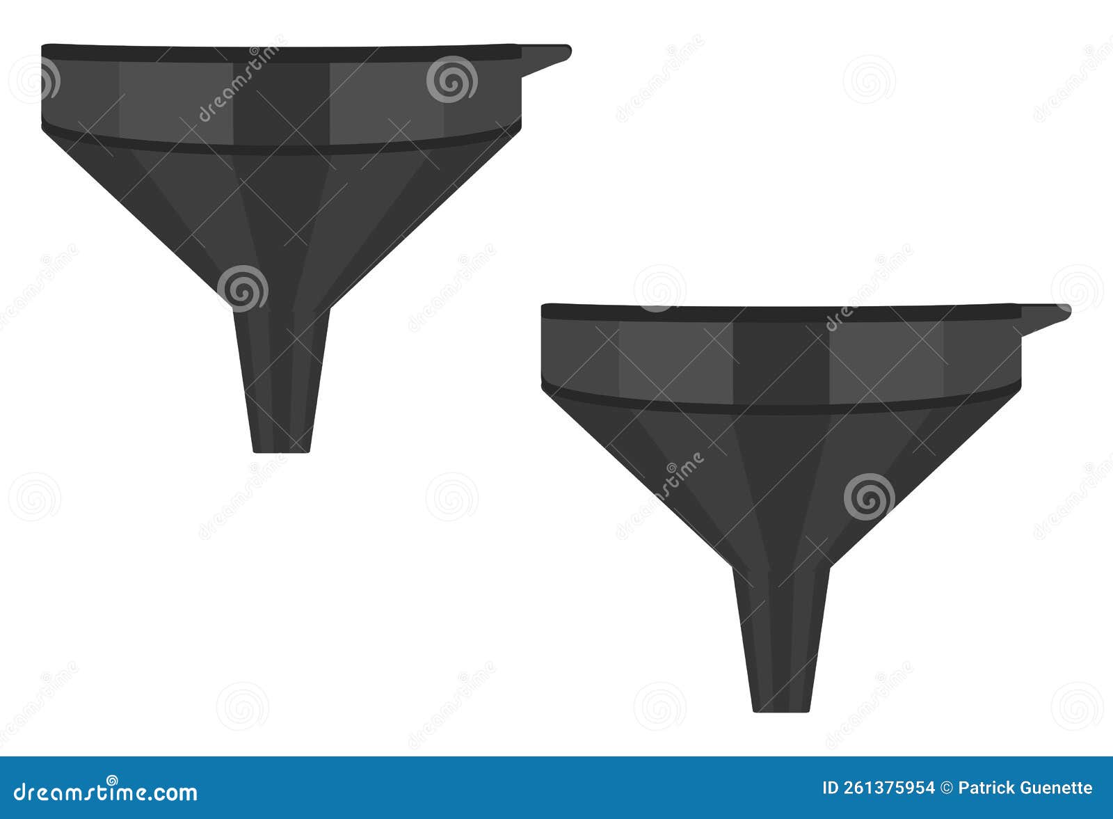 Black Funnel Collection. Set Of Circle Swirl. Circle Black Funnel ...