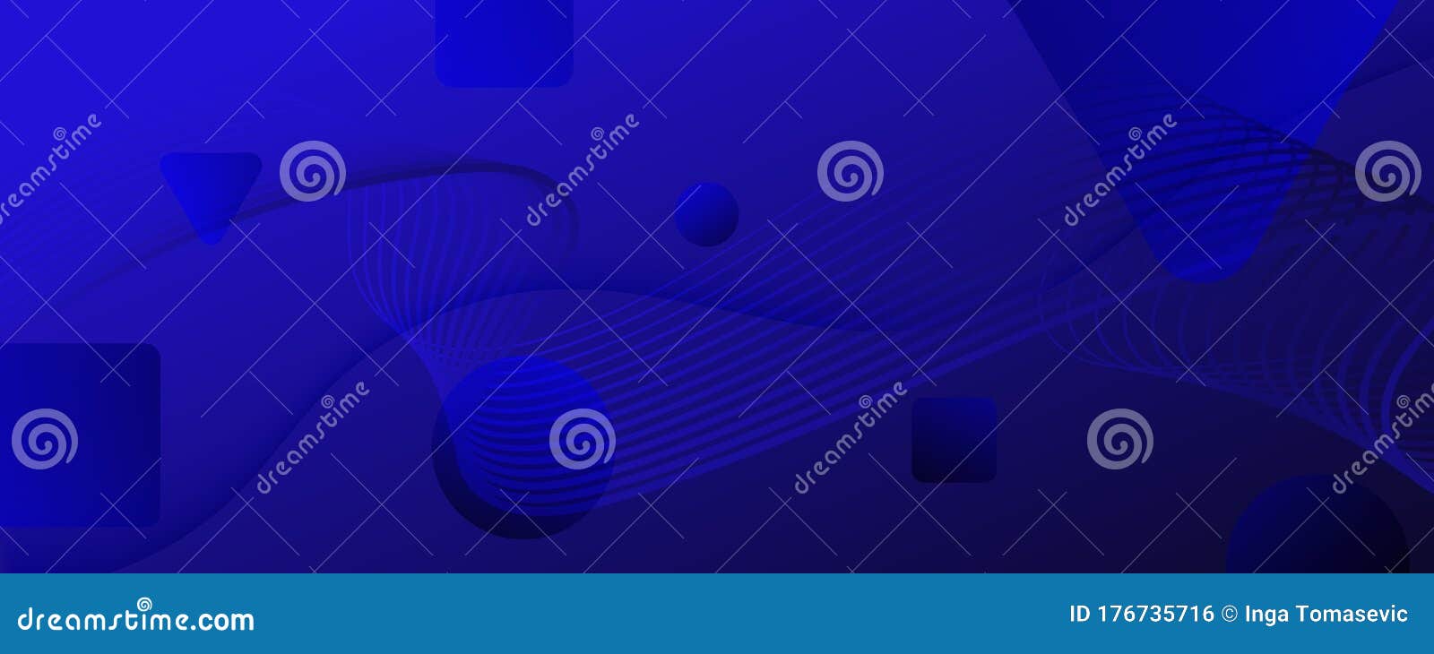 Blue Futuristic Background. Flow Shape Banner. Stock Illustration ...