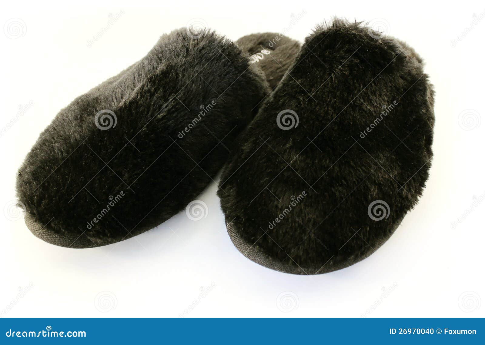 Black Fuzzy Slippers stock photo. Image of fuzzy, hairy - 26970040